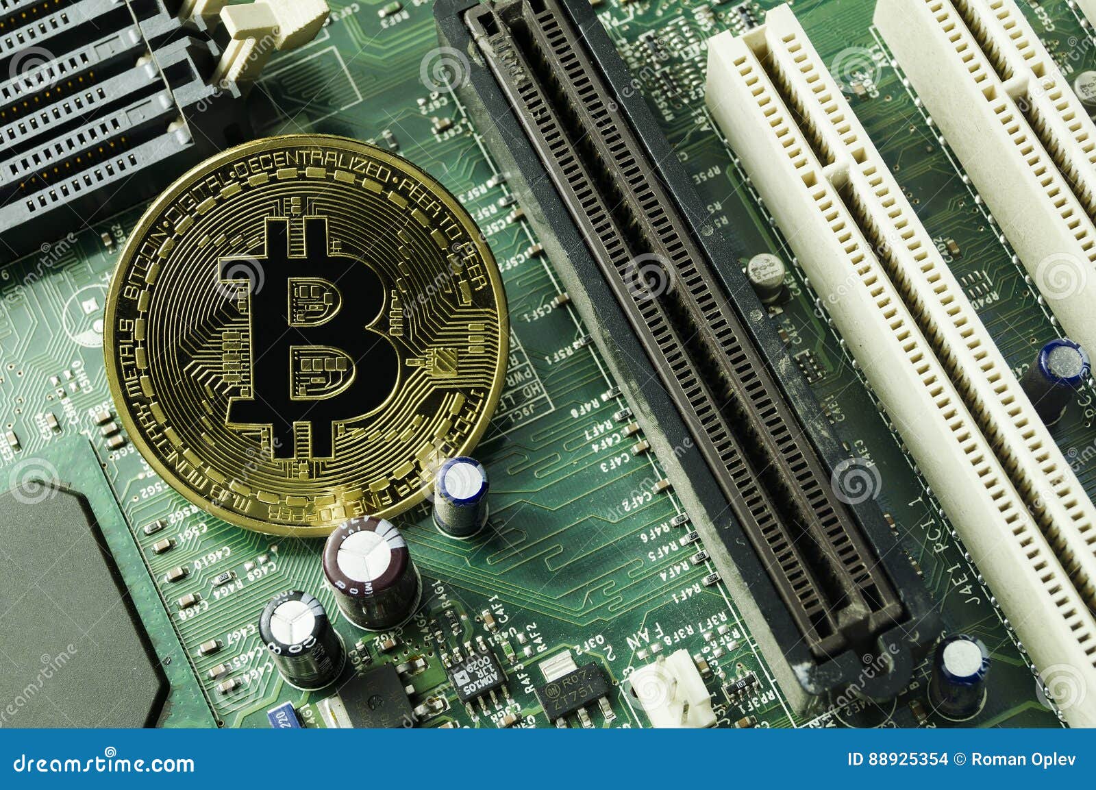 Crypto Currency, Bitcoin and Computer Fee Finance Stock Photo - Image ...