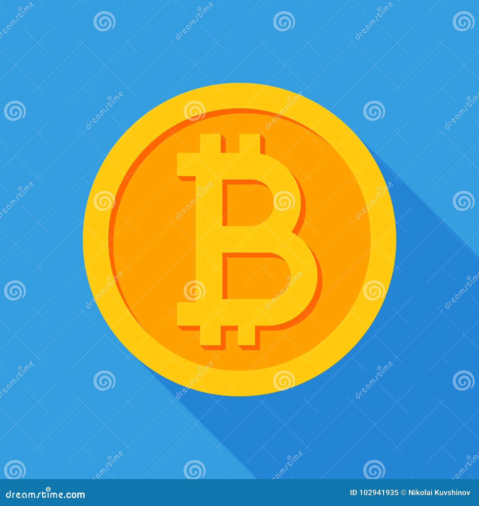 Crypto Currency Bitcoin Flat Vector Logo, Icon for Web, Sticker for ...