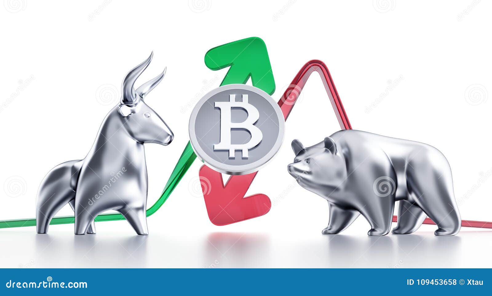 Bullish and Bearish Trends of Bitcoin Stock Illustration - Illustration ...