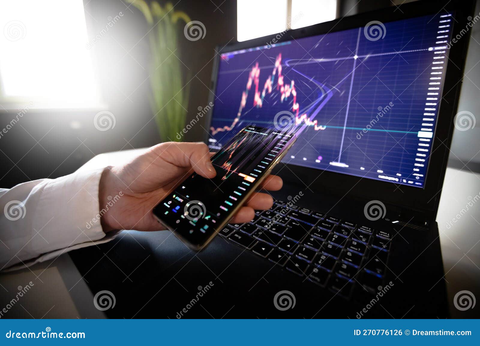 Crypto Currency Chart with Values Moving Up and Down, Trading ...