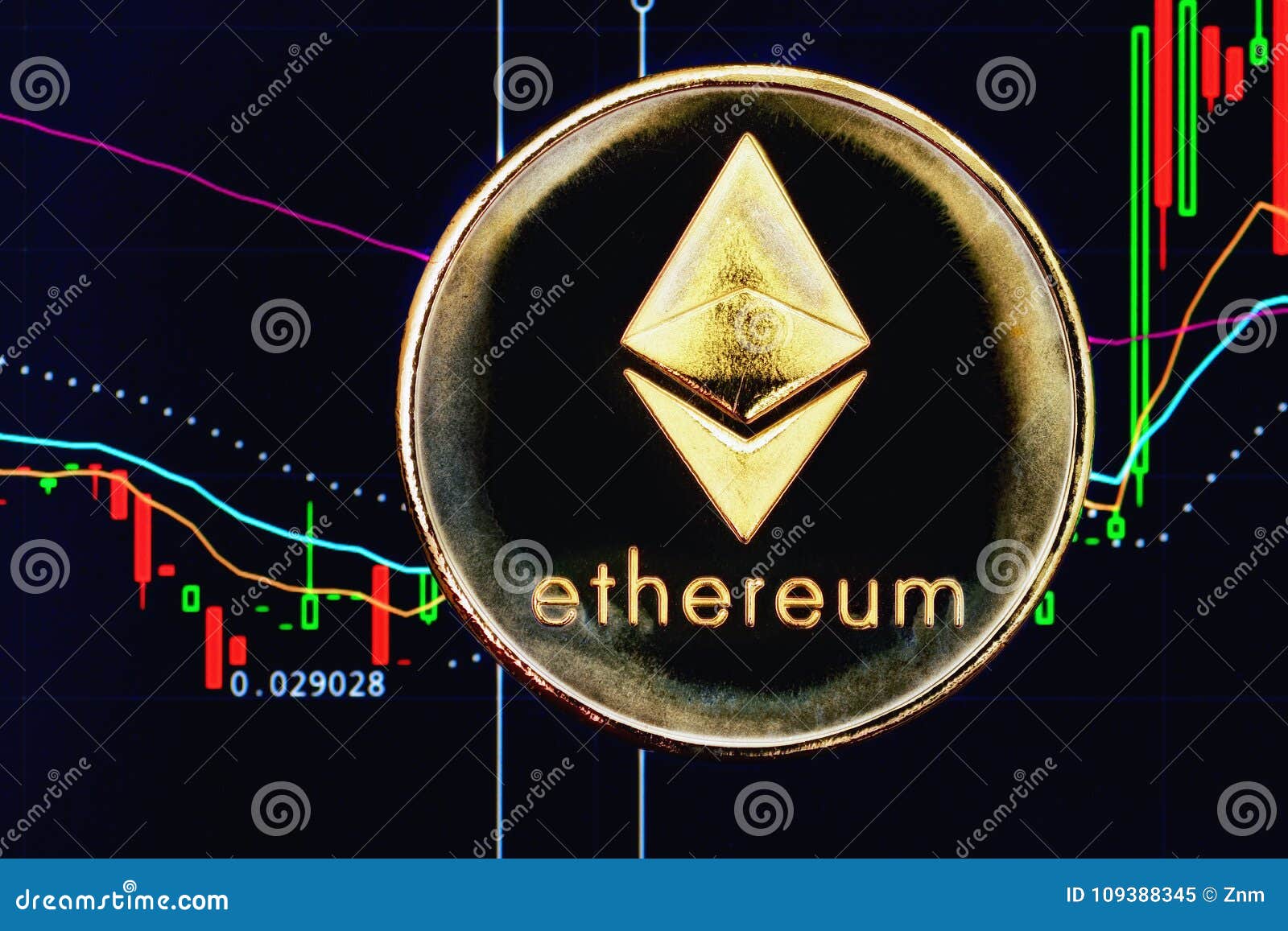 Crypto currency Ethereum editorial image. Image of exchange - 109388345