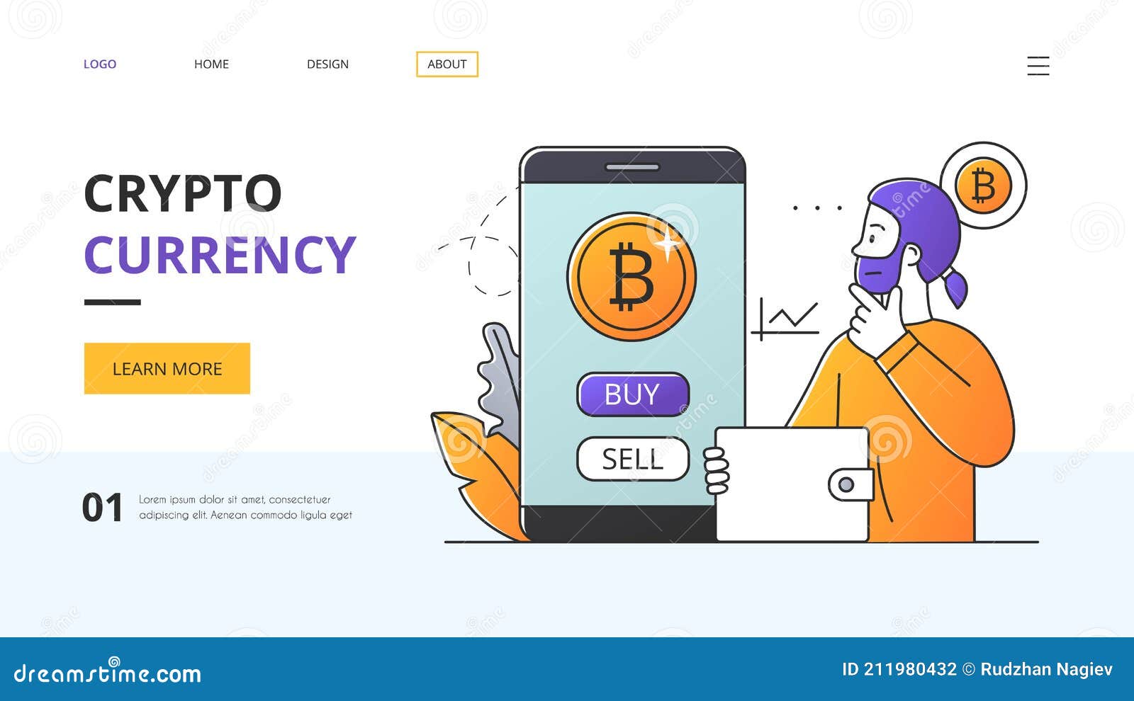 Crypto Currency Investment Website Design and Information Centre Stock ...