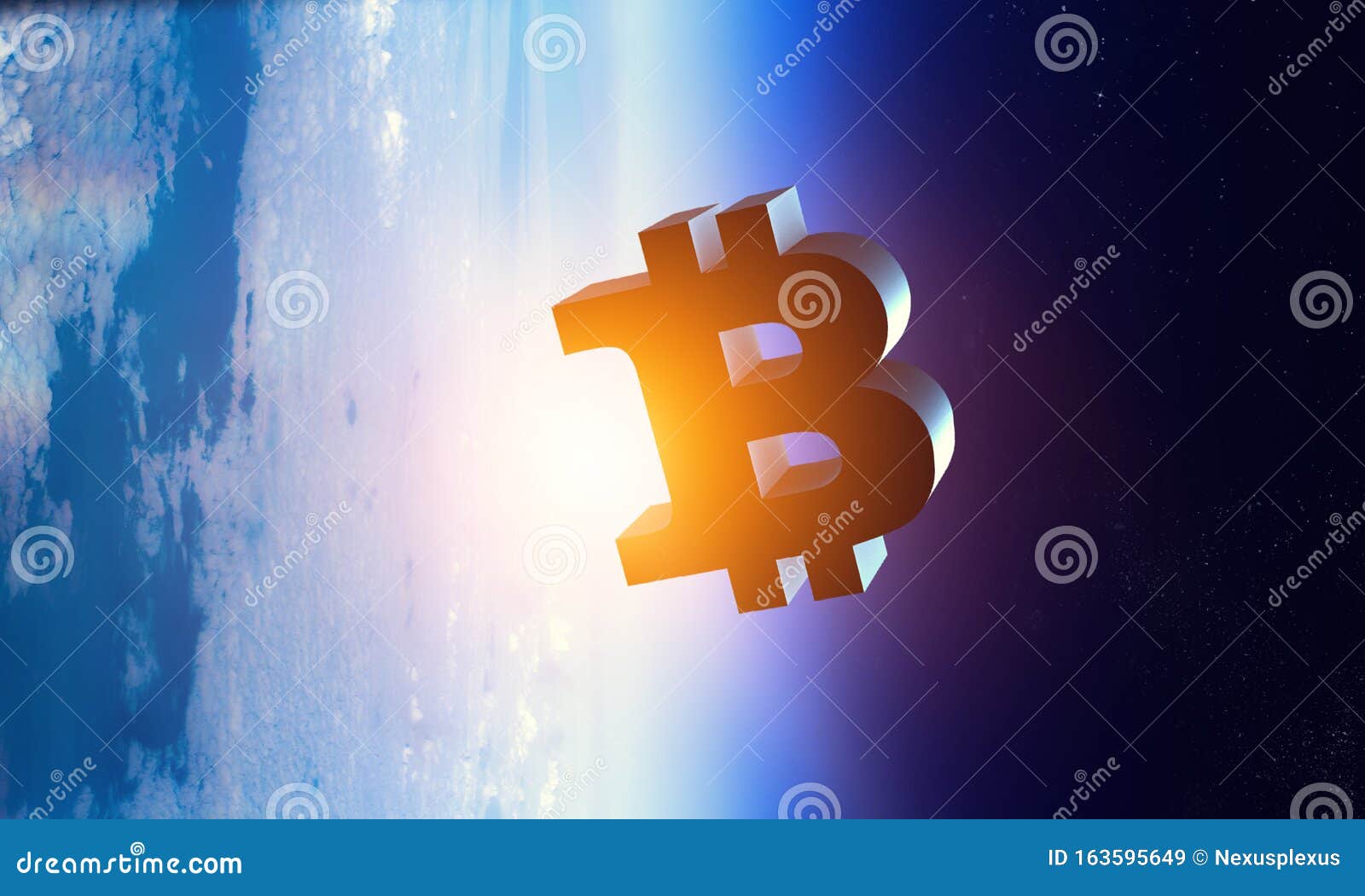 Crypto Currency Space. 3d Rendering Stock Illustration - Illustration ...