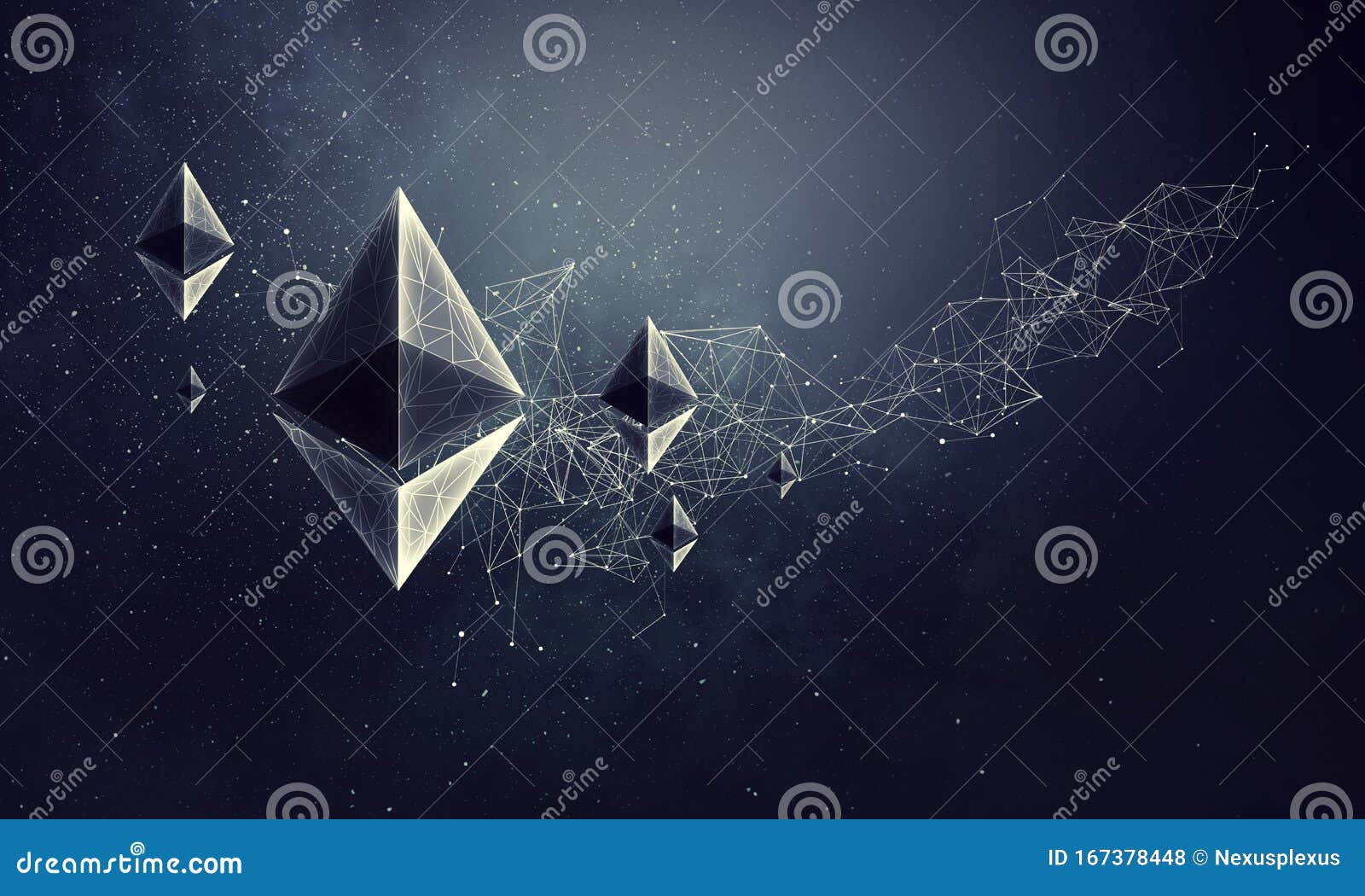 Crypto Currency Space. 3d Rendering Stock Illustration - Illustration ...