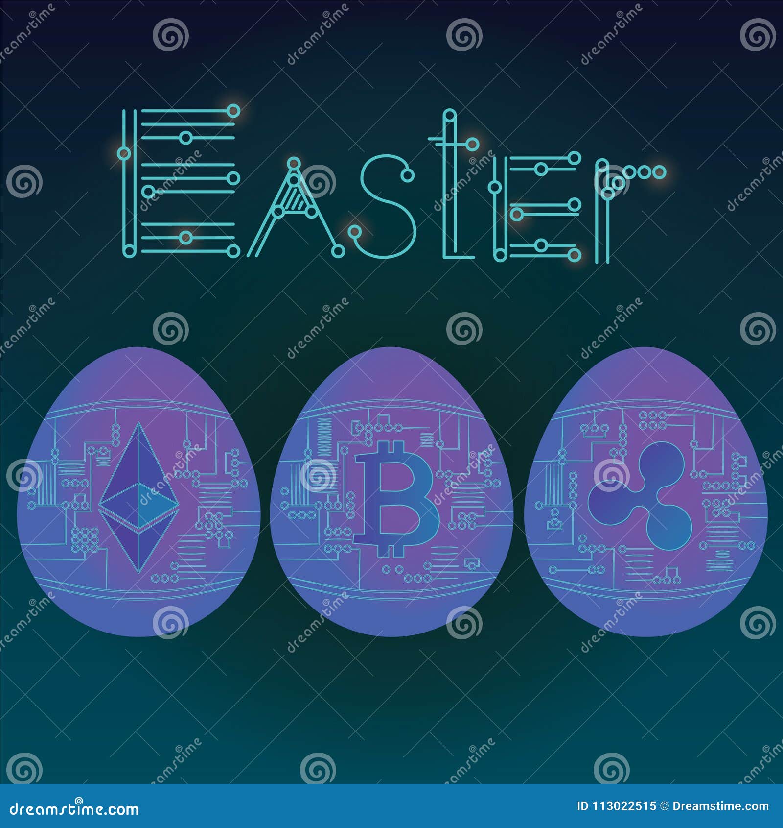 Crypto easter stock vector. Illustration of coin, happy - 113022515