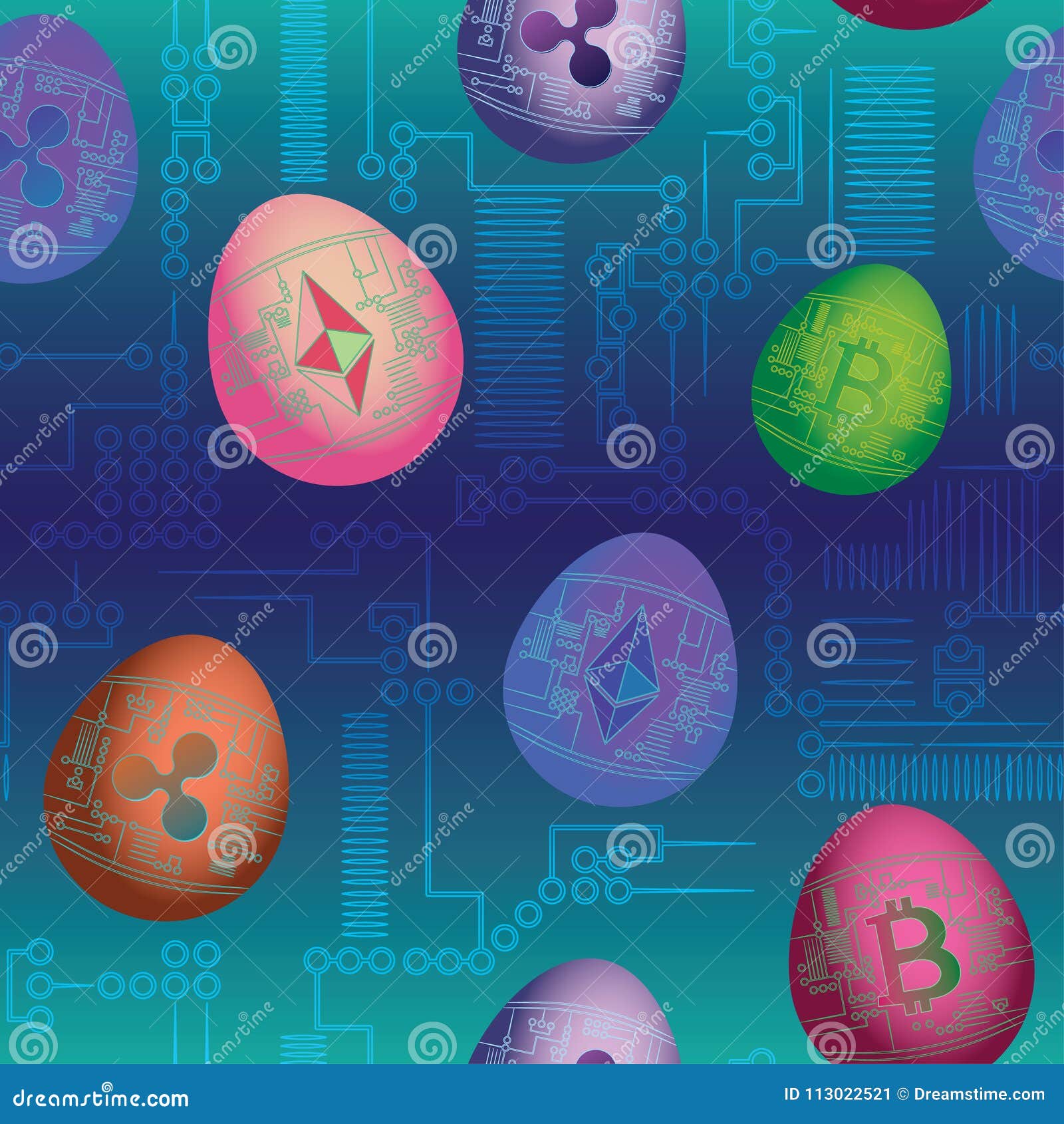 Crypto easter stock vector. Illustration of currency - 113022521