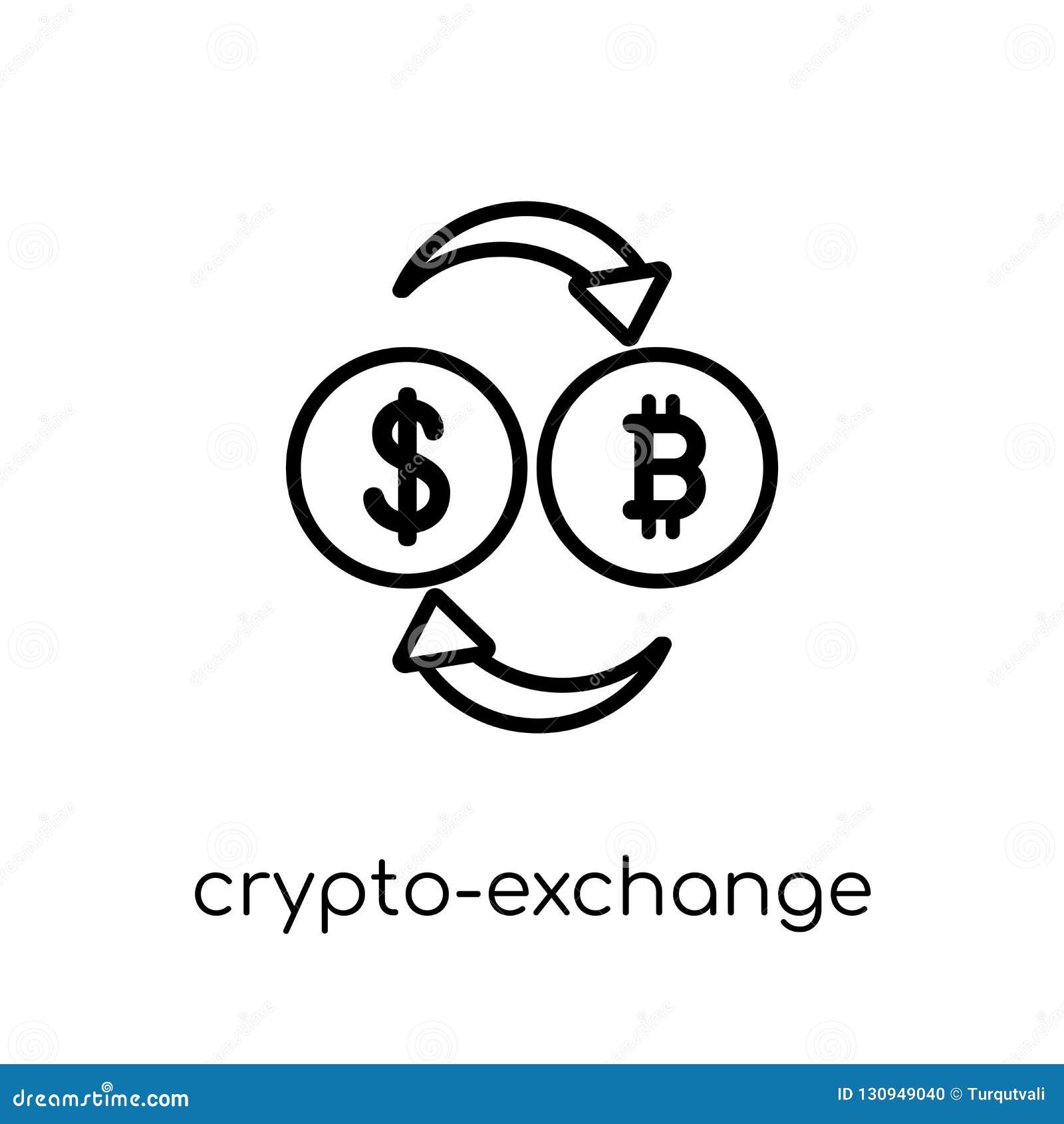 Crypto-exchange Icon. Trendy Modern Flat Linear Vector Crypto-exchange ...