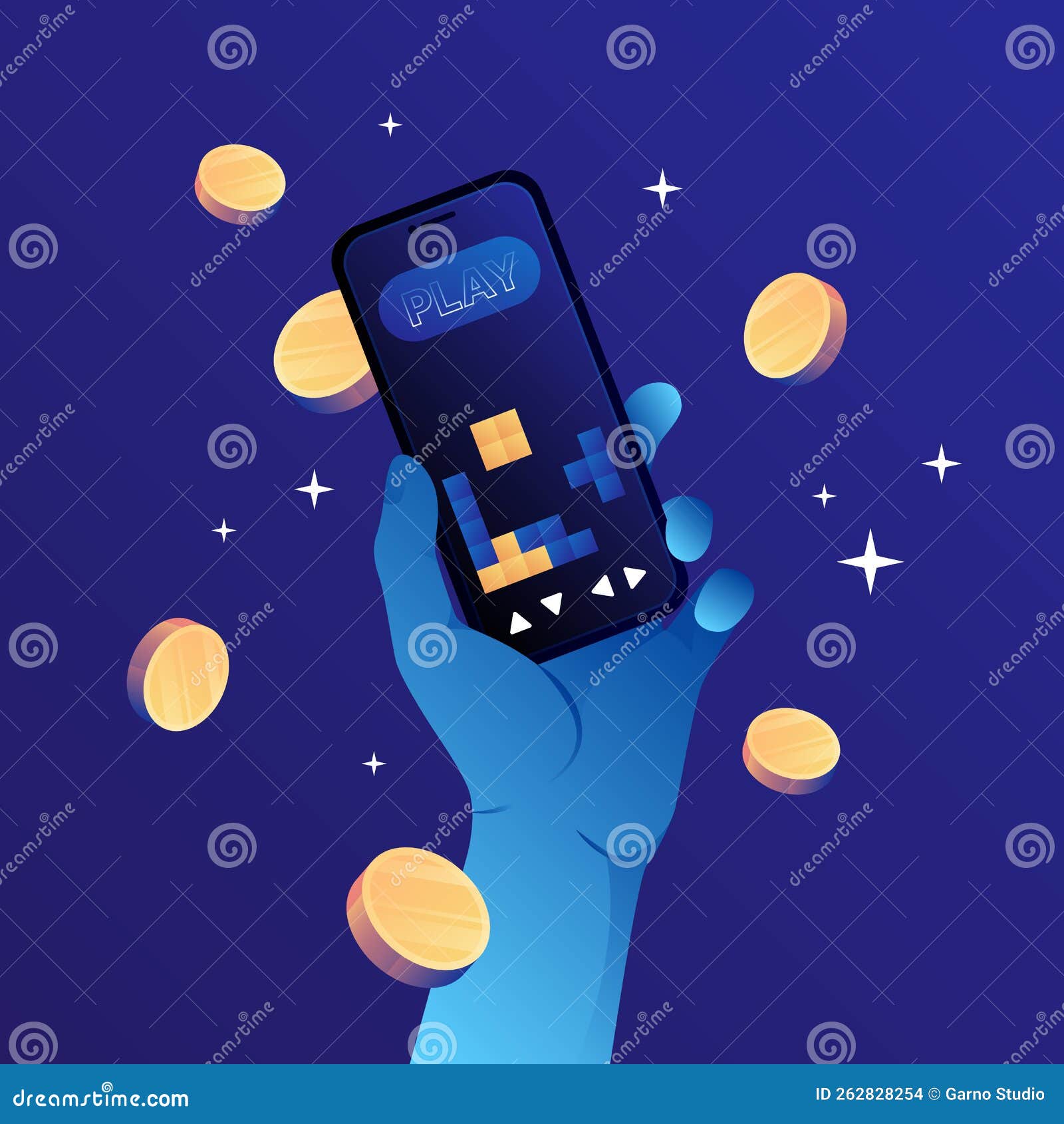 Crypto Game in Your Smartphone. P2E Crypto Games Illustration Stock ...