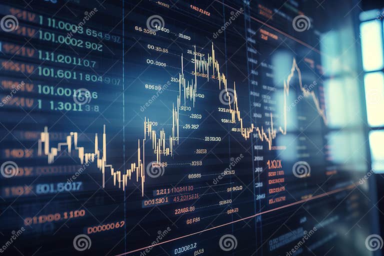Crypto Graph Chart with Black Background and Blue Lines on a Device ...