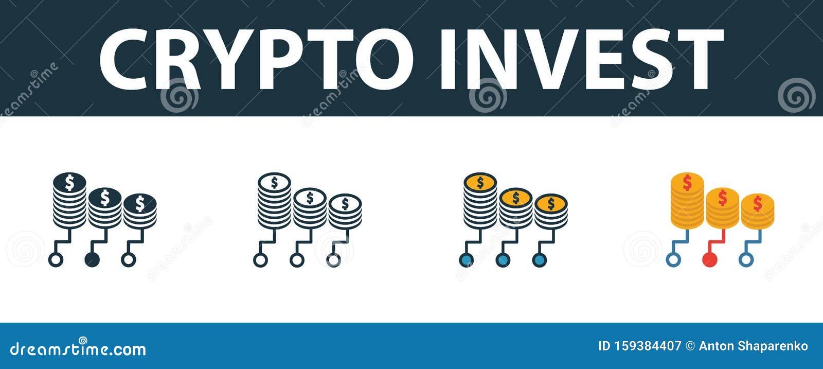 Crypto Invest Vector Icon On White Background. Flat Vector Crypto ... Crypto Invest Vector Icon On White Background. Flat Vector Crypto ...