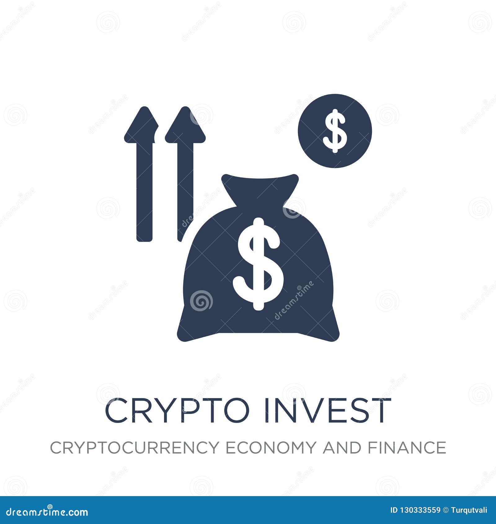 Crypto Invest Vector Icon On White Background. Flat Vector Crypto ... Crypto Invest Vector Icon On White Background. Flat Vector Crypto ...