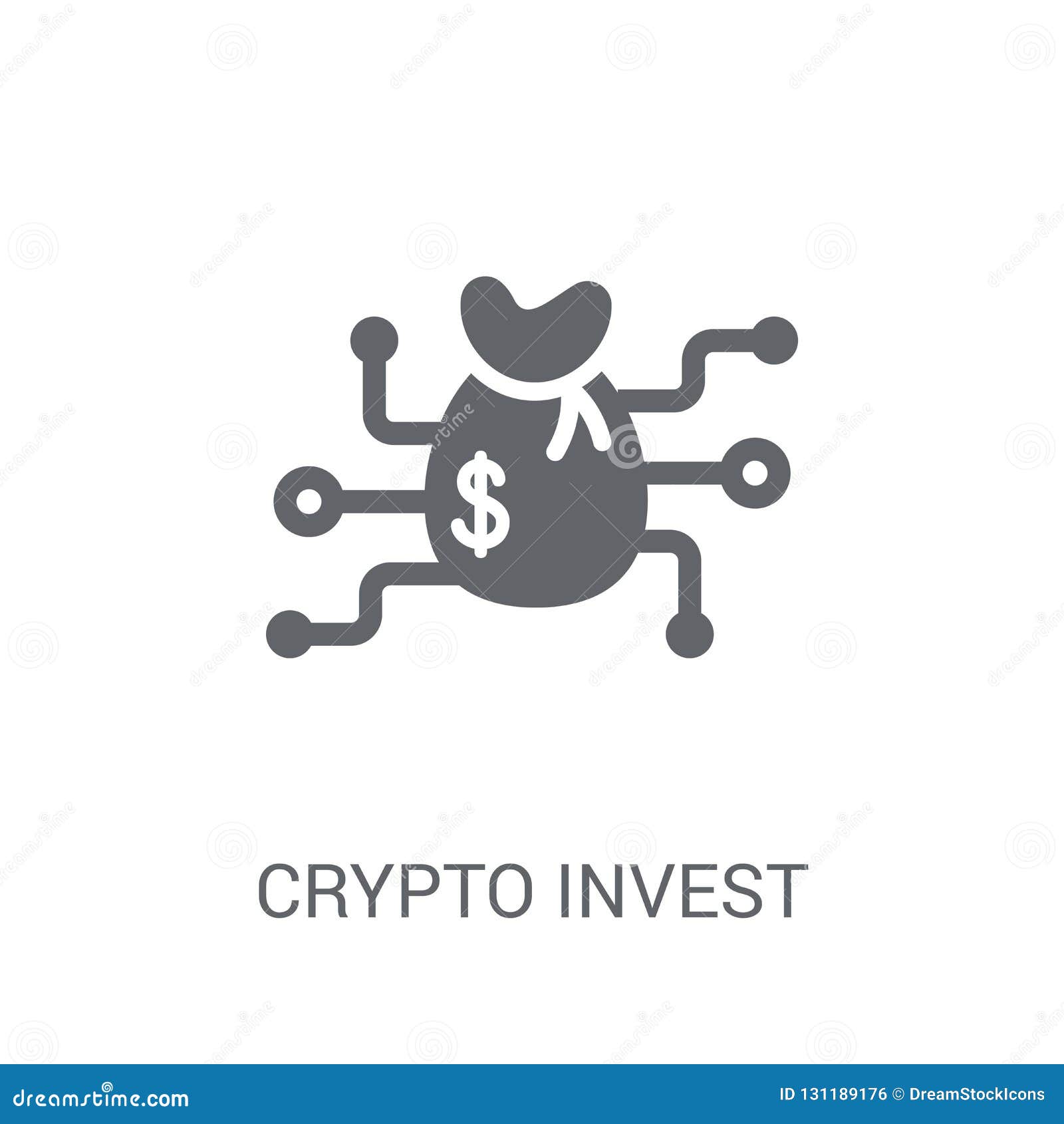 Crypto Invest Vector Icon On White Background. Flat Vector Crypto ... Crypto Invest Vector Icon On White Background. Flat Vector Crypto ...