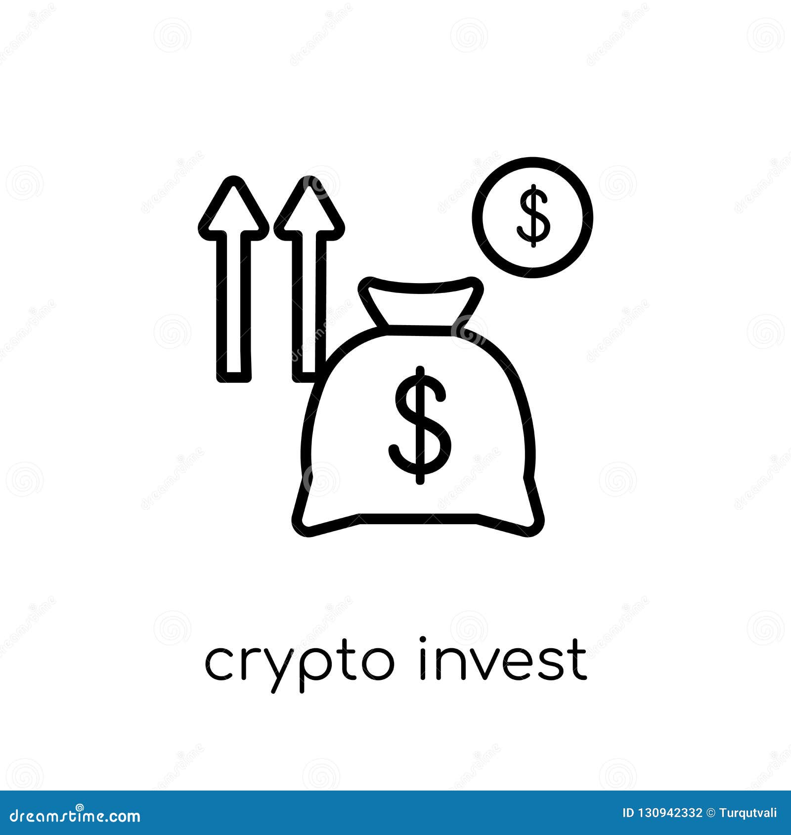 Crypto Invest Vector Icon On White Background. Flat Vector Crypto ... Crypto Invest Vector Icon On White Background. Flat Vector Crypto ...