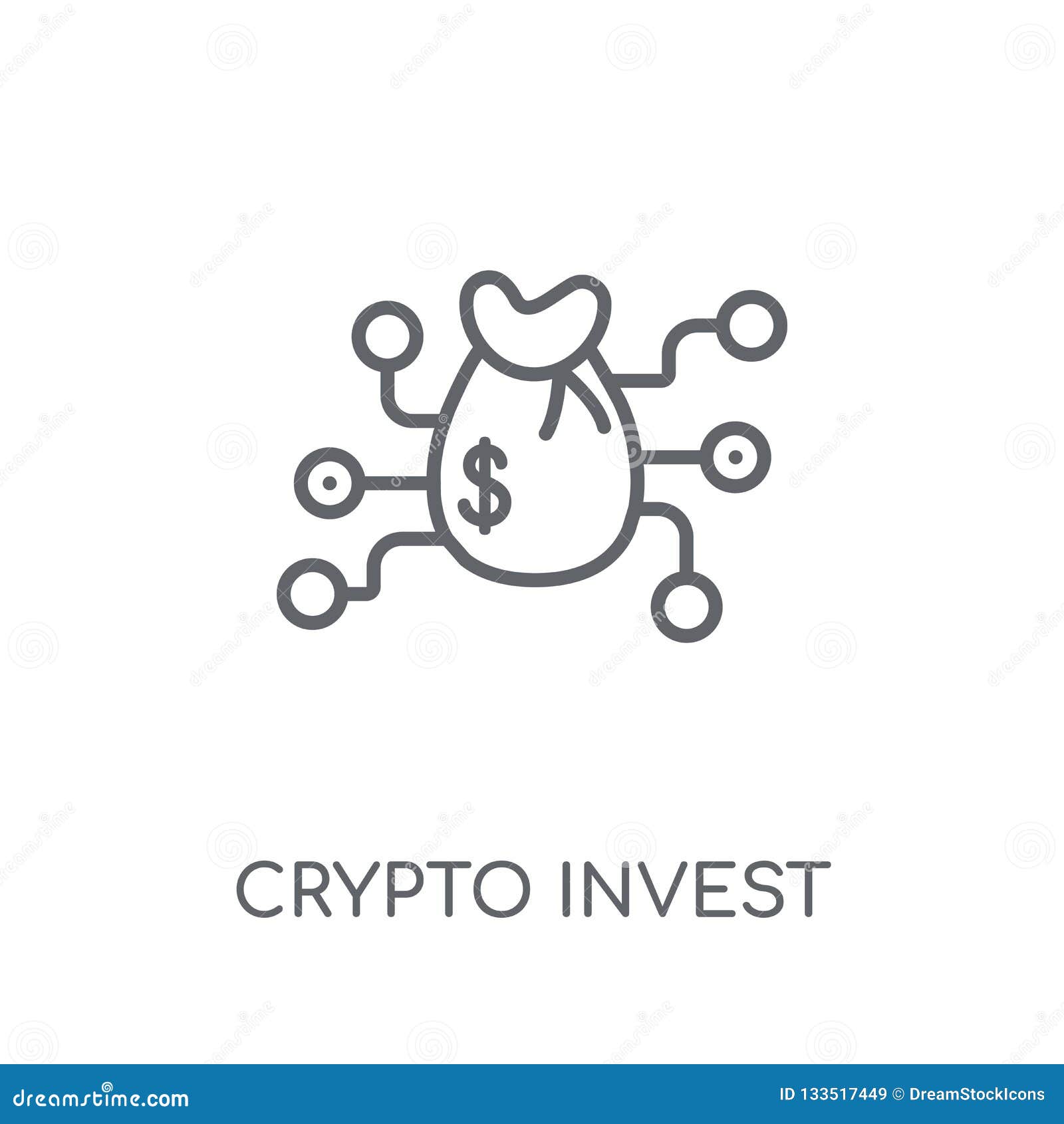 Crypto Invest Vector Icon On White Background. Flat Vector Crypto ... Crypto Invest Vector Icon On White Background. Flat Vector Crypto ...