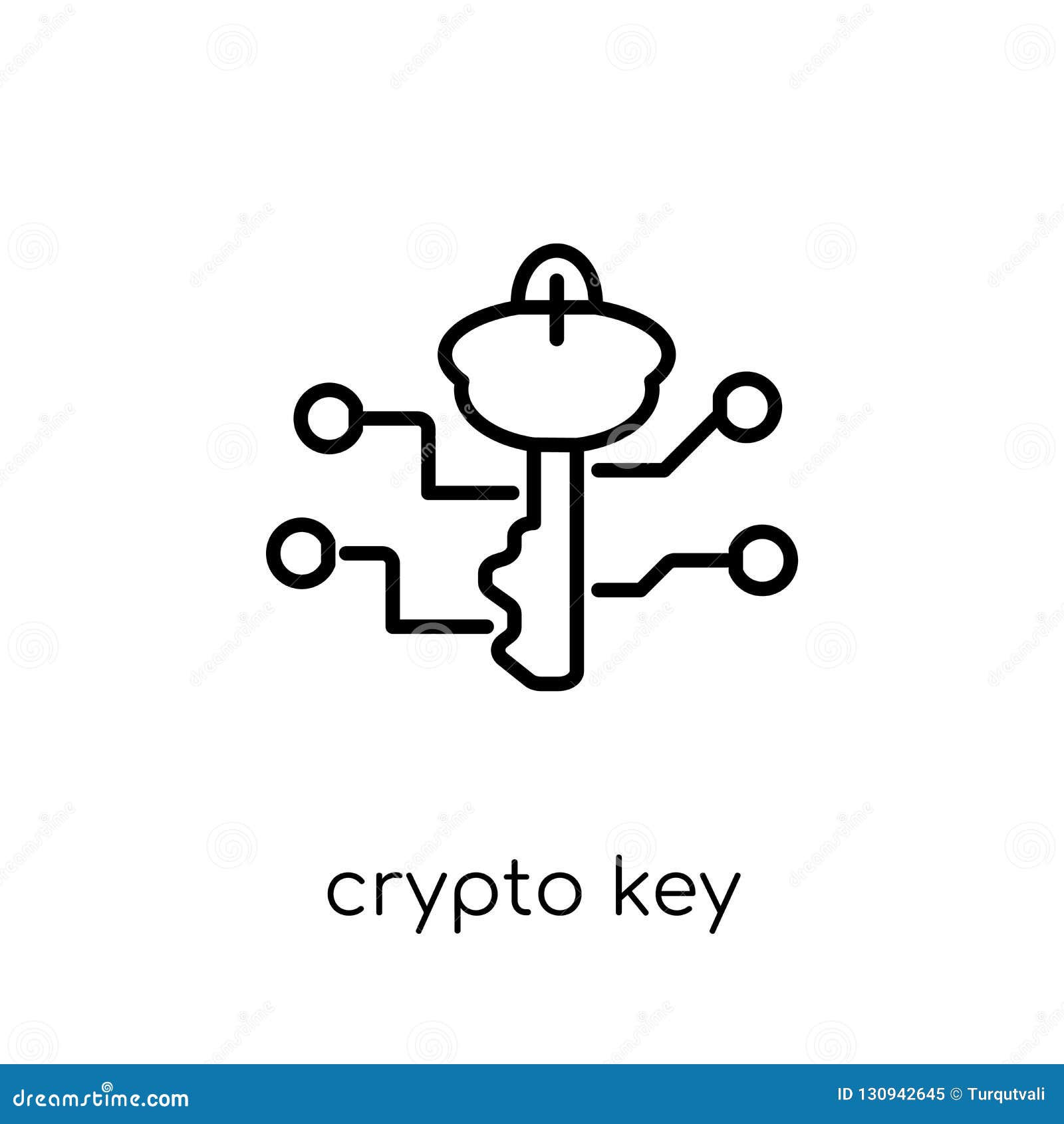 Crypto Key Icon. Trendy Modern Flat Linear Vector Crypto Key Icon on ...