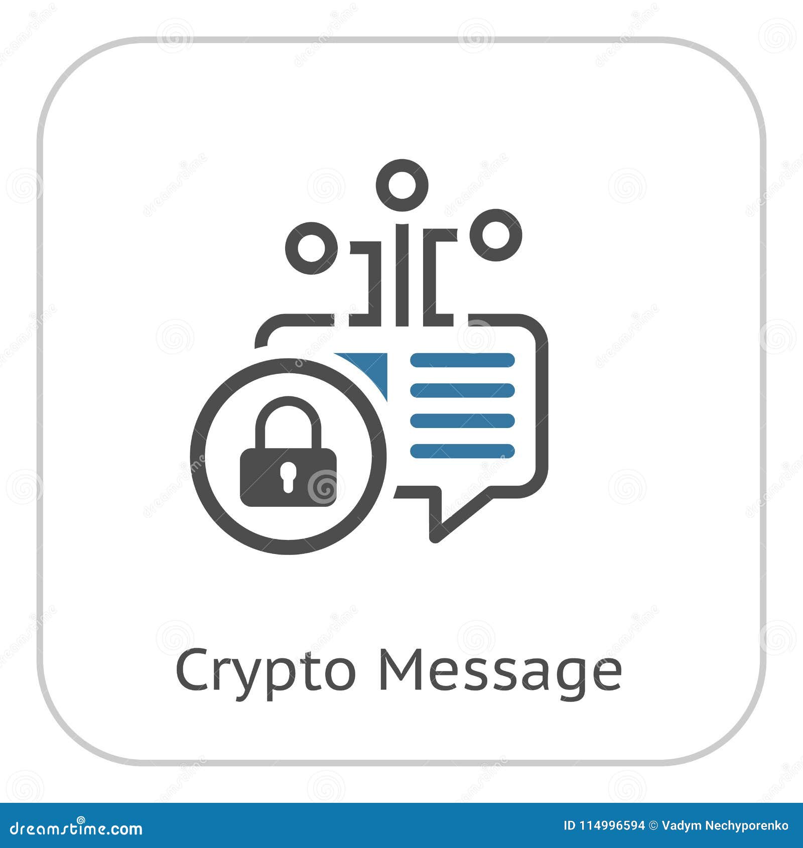 Crypto Message Icon. stock vector. Illustration of defence - 114996594