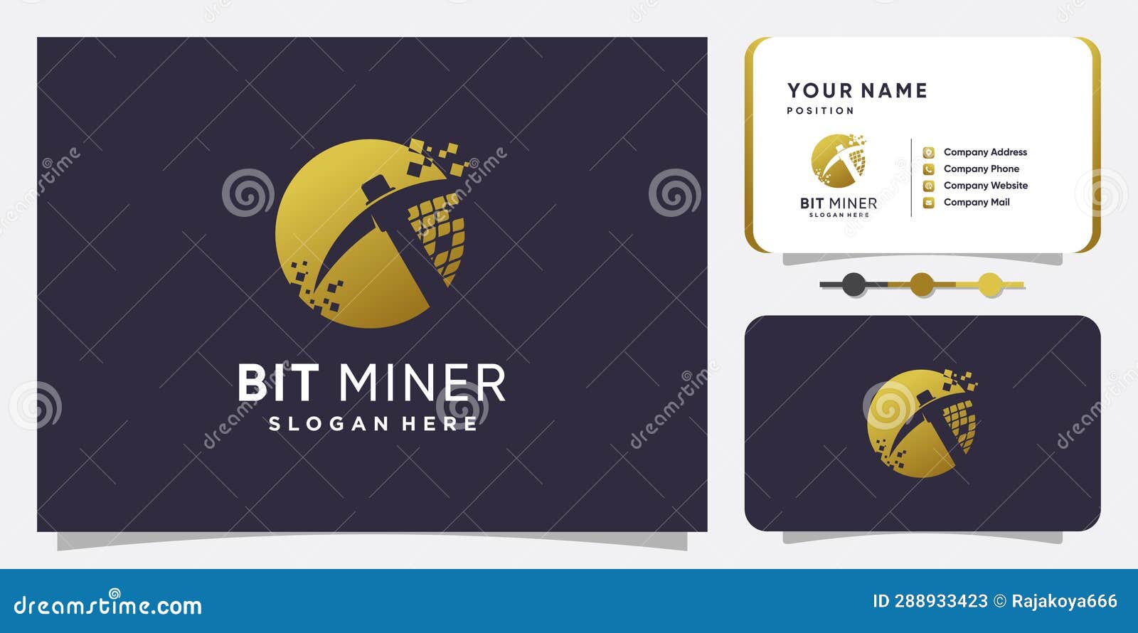 Crypto Mining Logo Design with Creative Concept Premium Vector Stock ...