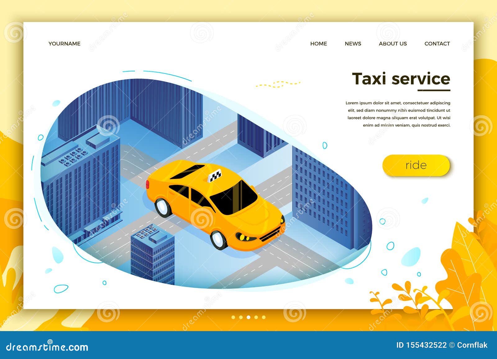 Vector Concept Taxi Cab Riding for Client Stock Vector - Illustration ...