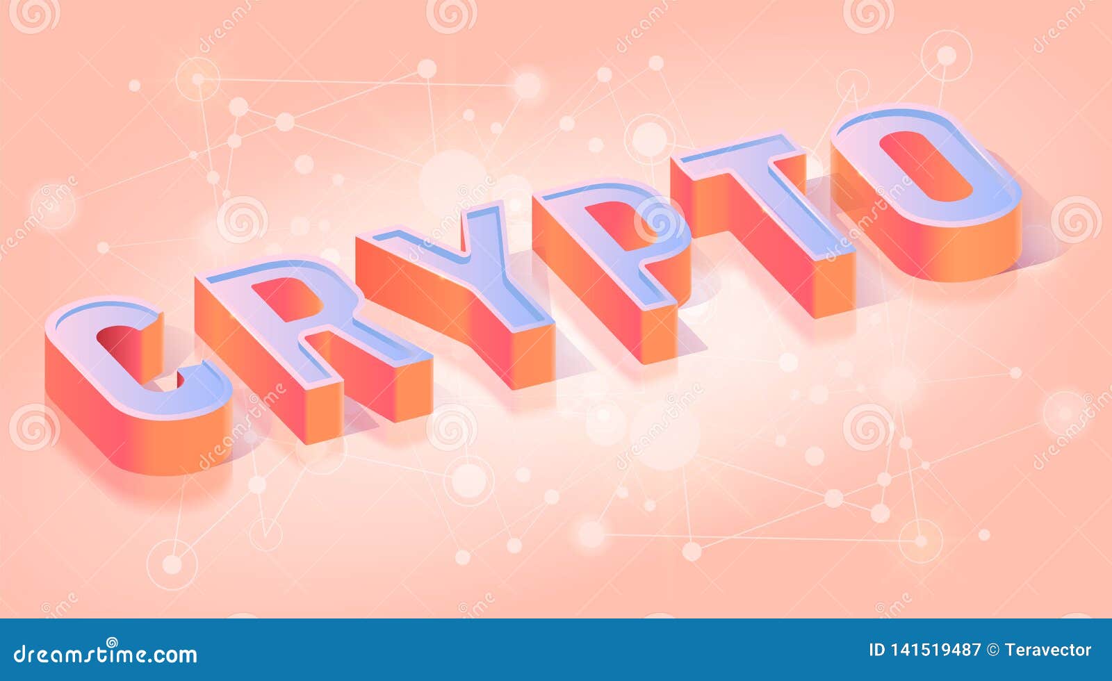 Crypto Text Title Isometric Vector Template Stock Vector - Illustration ...