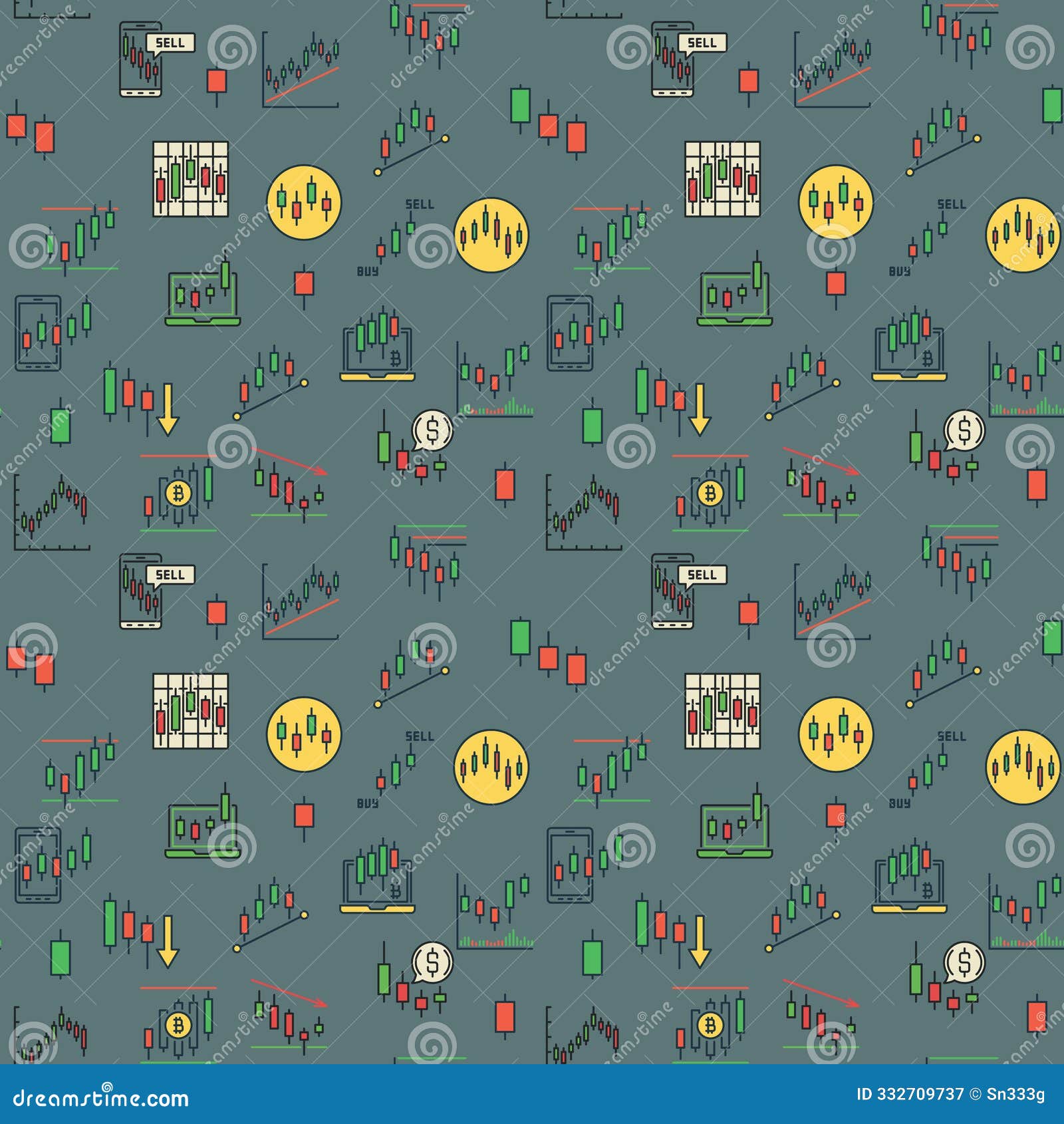 Crypto Trading with Bullish and Bearish Candlestick Charts Signs Vector ...