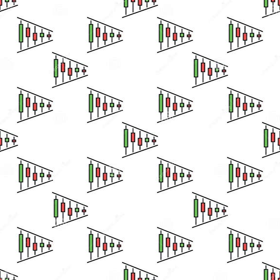 Crypto Triangle Pattern Vector Red and Green Candlesticks Colored ...