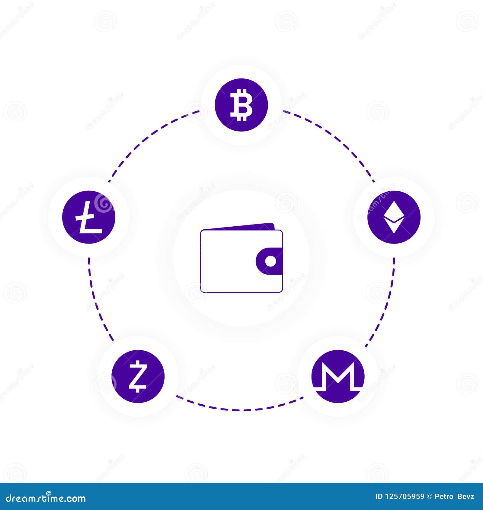 Crypto Wallet Icon. Vector Illustration Stock Vector - Illustration of ...