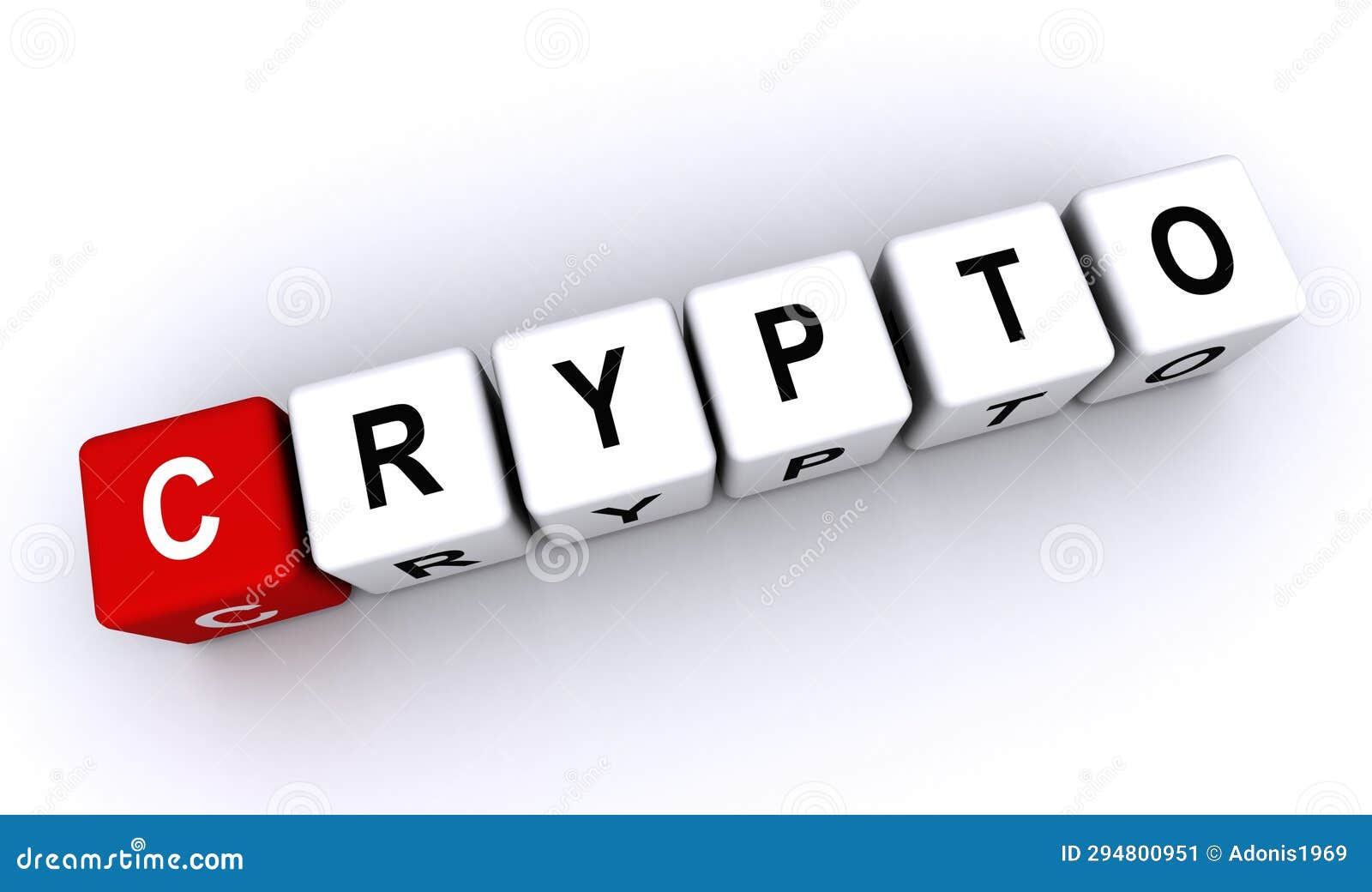 Crypto word block on white stock illustration. Illustration of trading ...