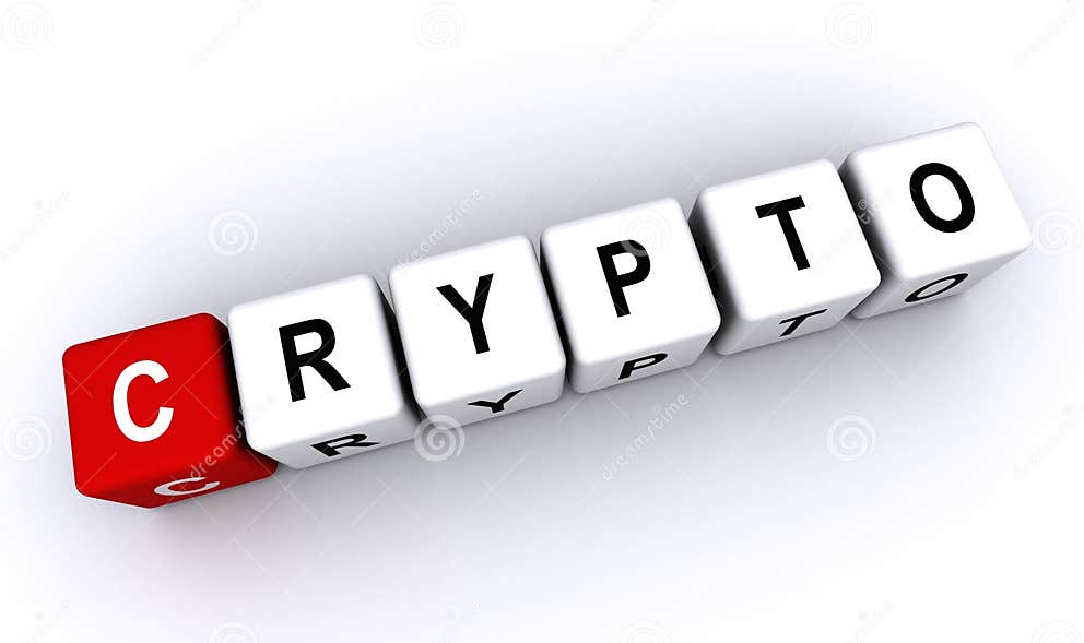 Crypto word block on white stock illustration. Illustration of trading ...