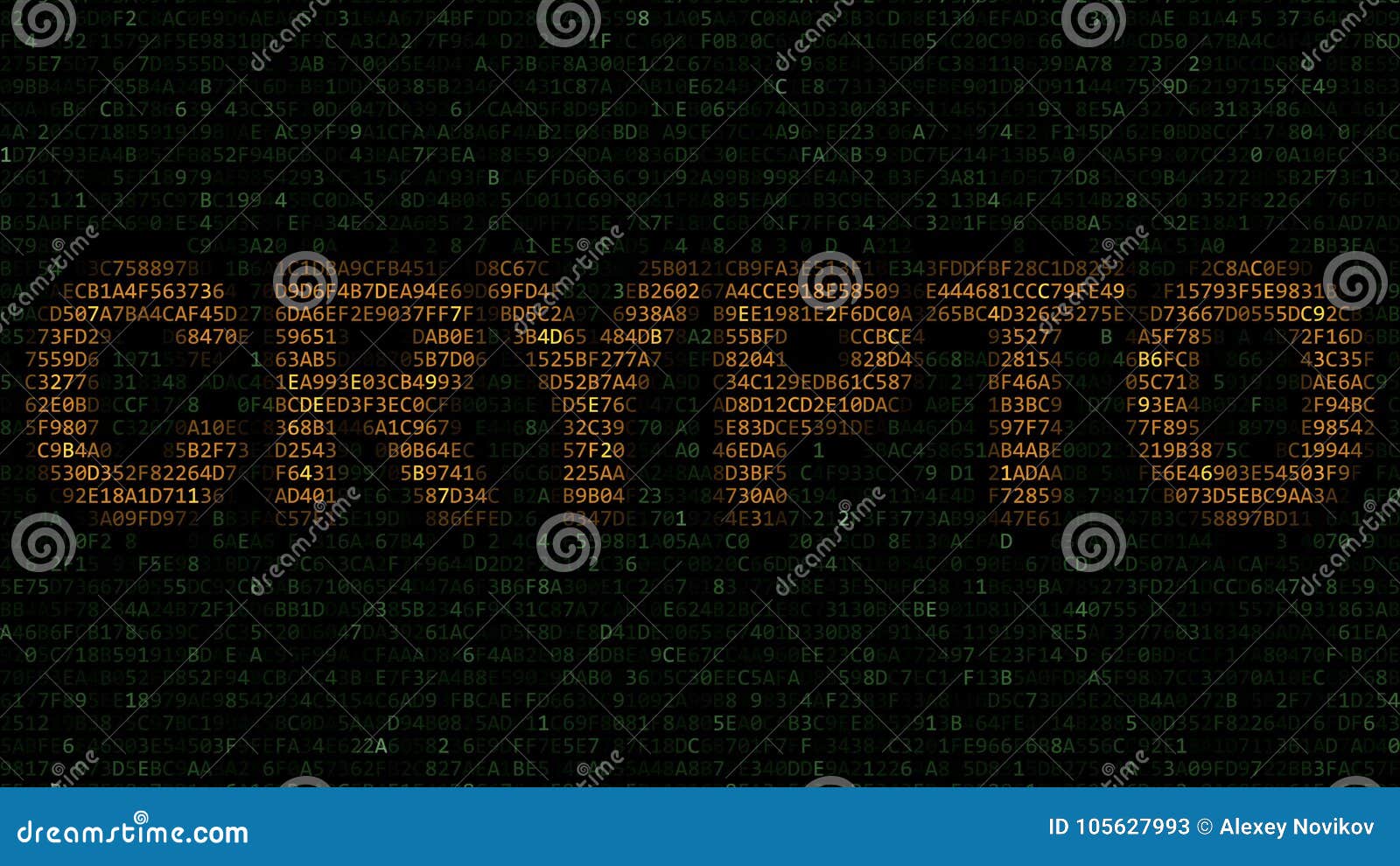 CRYPTO Word Made of Hexadecimal Symbols on Computer Screen. 3D ...