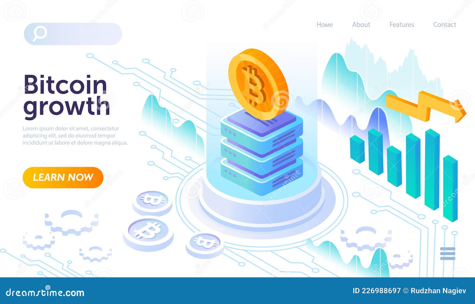 Cryptocoin Mining Farm on Financial Infographics Stock Vector ...