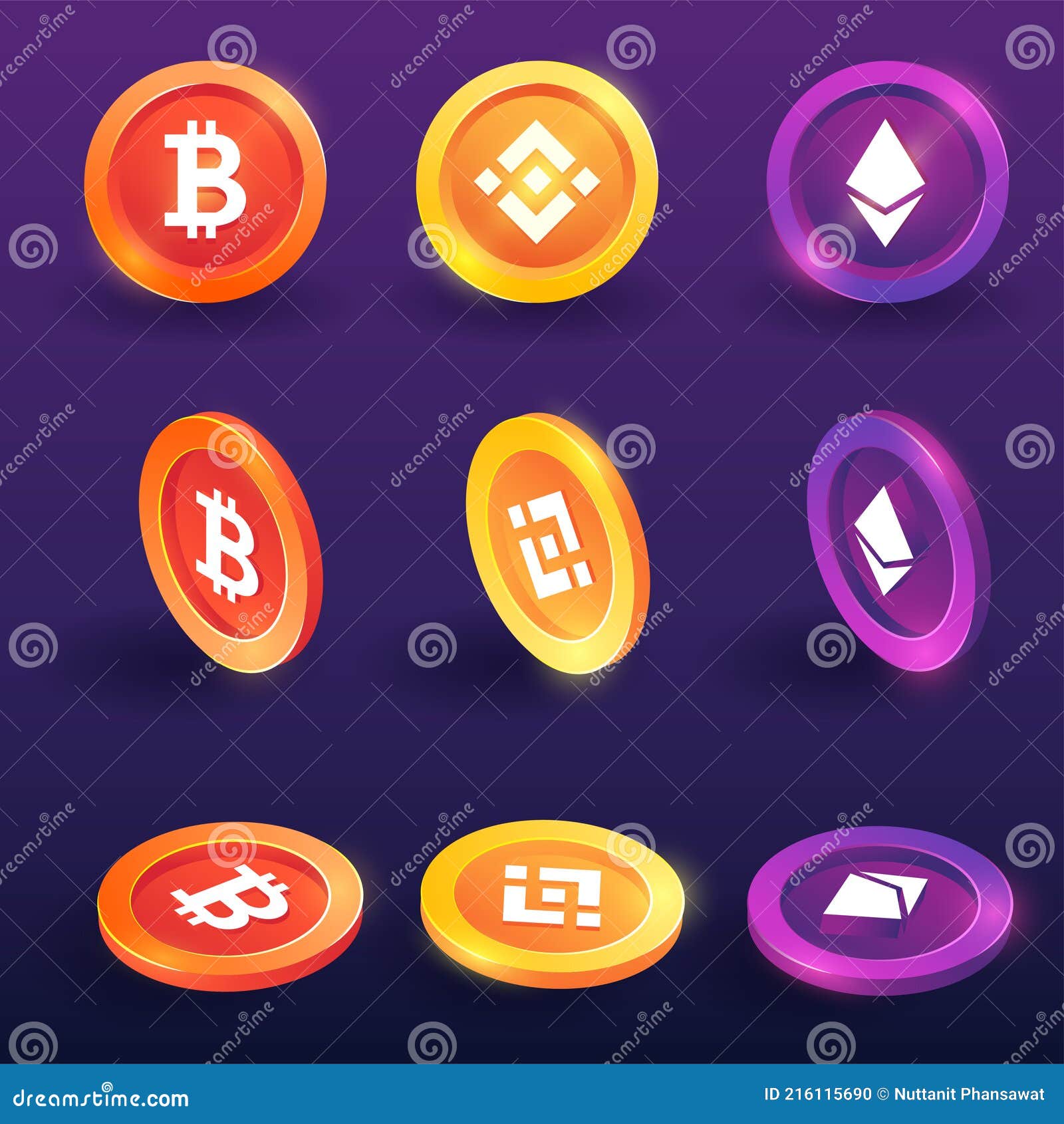 Ethereum ETH Token Symbol Cryptocurrency Logo, Coin Icon Isolated On ...