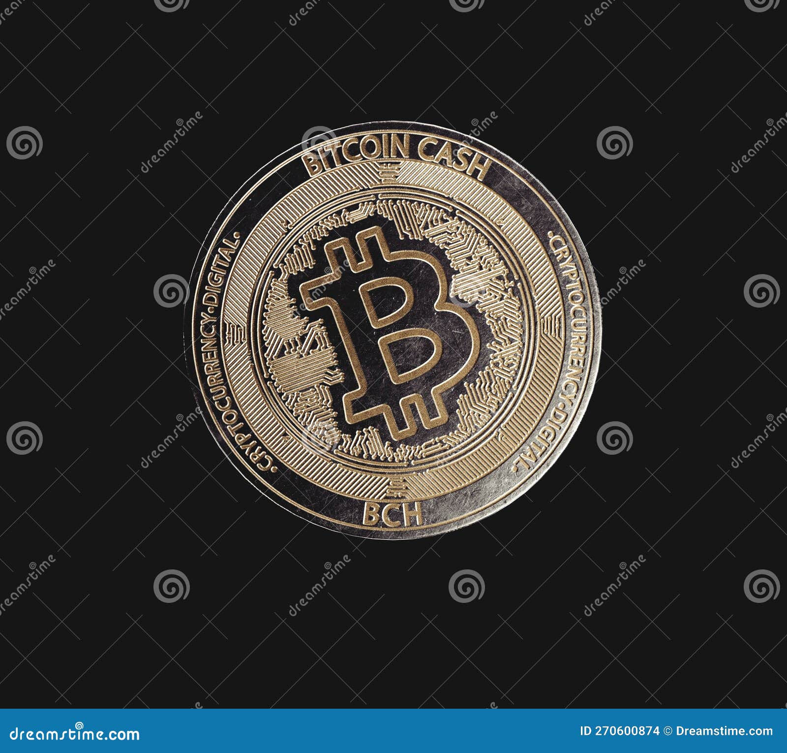 Cryptocurrency Bitcoin Cash Coin Stock Illustration - Illustration of ...