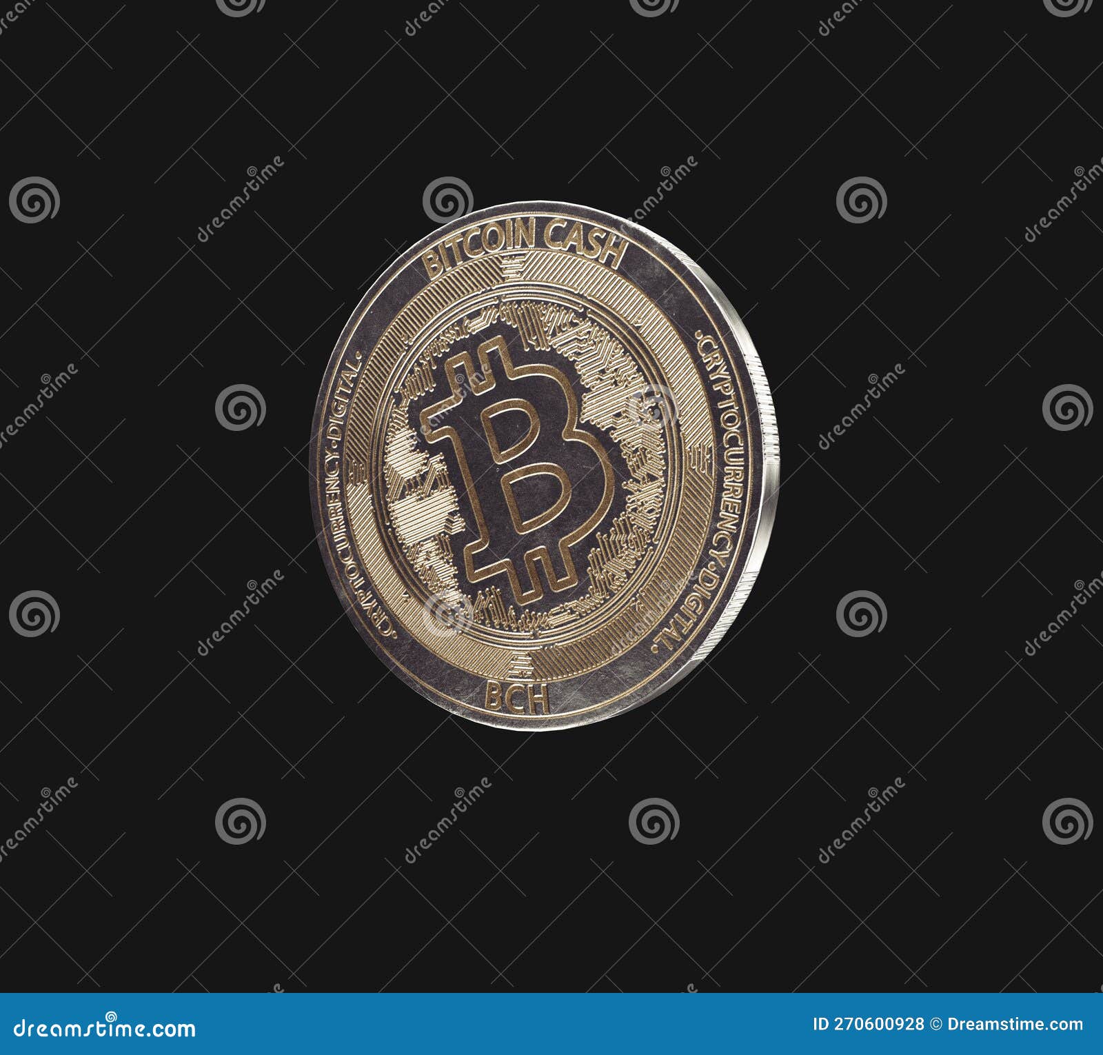 Cryptocurrency Bitcoin Cash Coin Stock Illustration - Illustration of ...