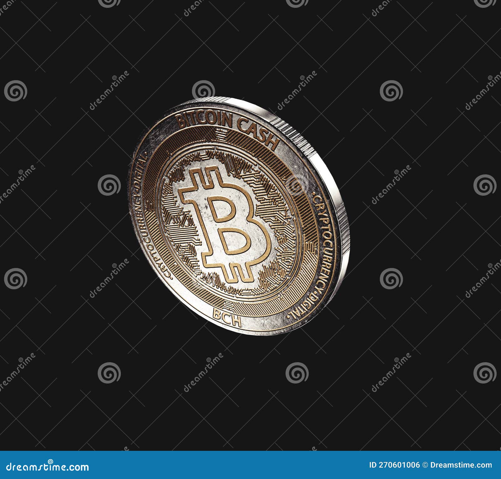Cryptocurrency Bitcoin Cash Coin Stock Illustration - Illustration of ...