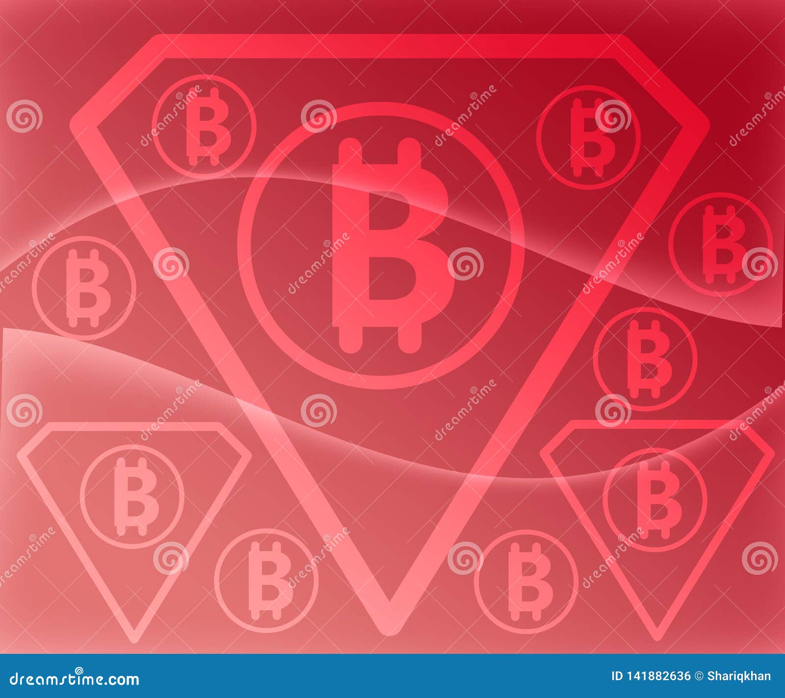 Cryptocurrency Bitcoin Logo on Red Gradient Background Stock ...