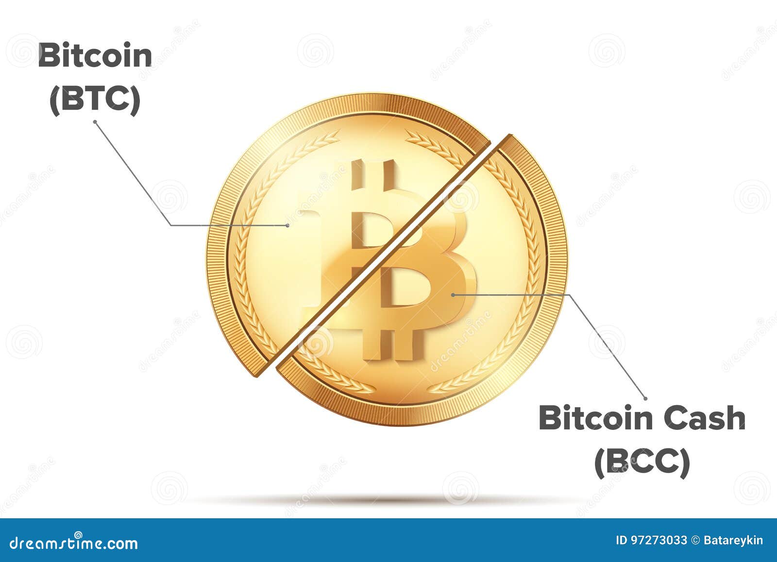 Cryptocurrency Bitcoin Separation Stock Vector - Illustration of ...