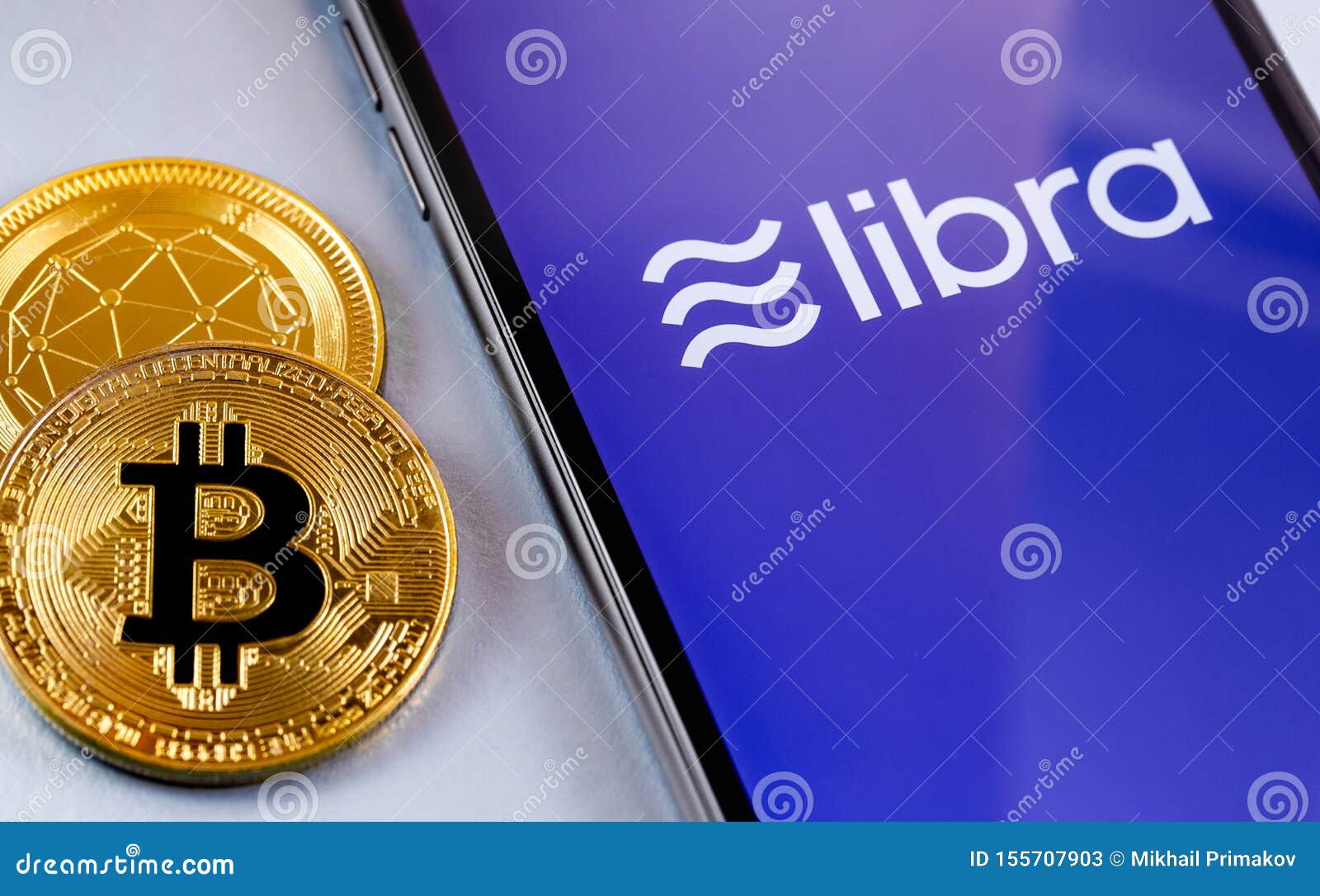 Smartphone with Libra Facebook Logo Editorial Stock Photo - Image of ...