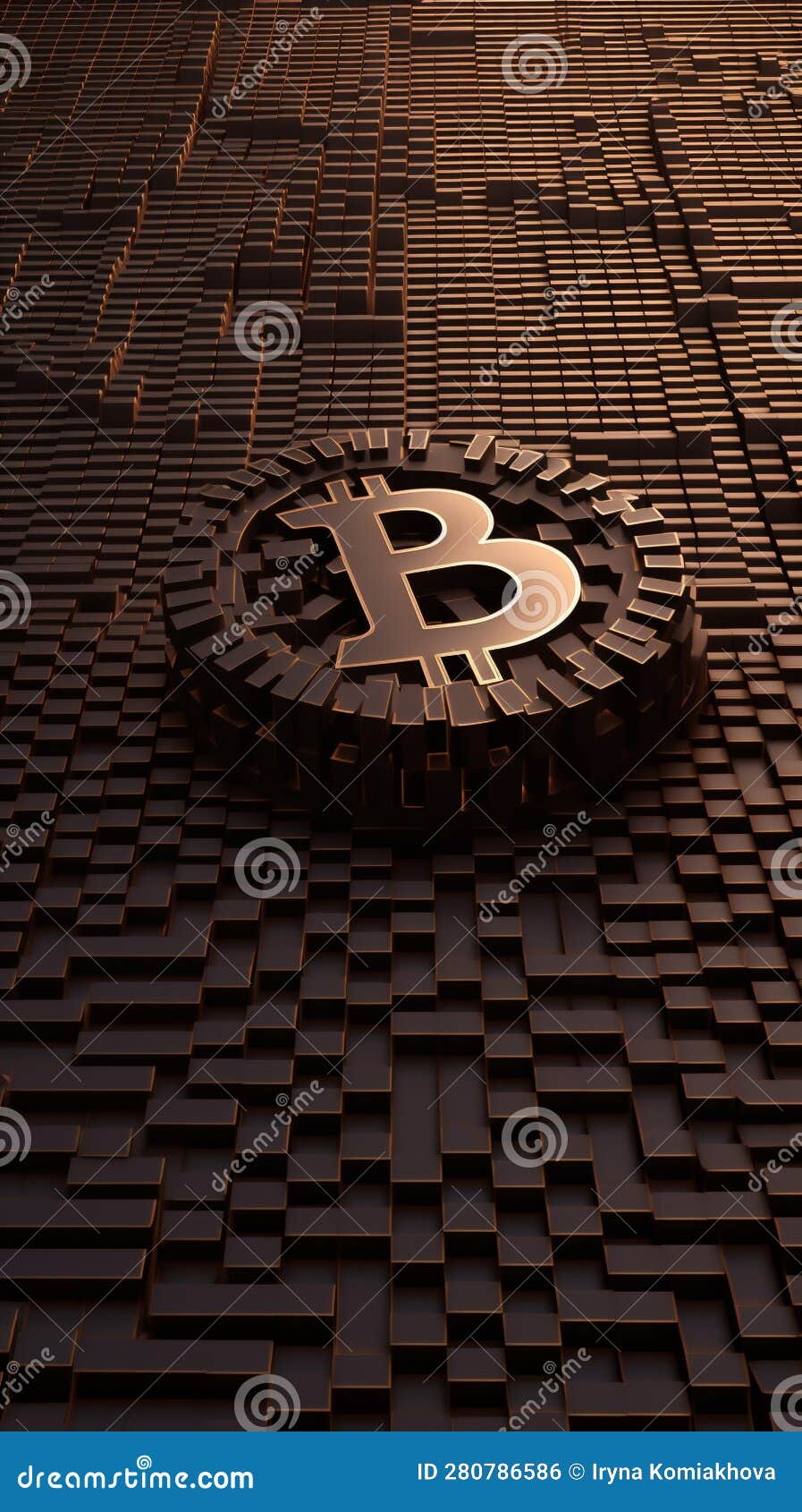 Cryptocurrency Bitcoin Symbols Stock Illustration - Illustration of ...