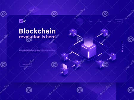 Cryptocurrency and Blockchain Isometric Composition. Isometric Vector ...