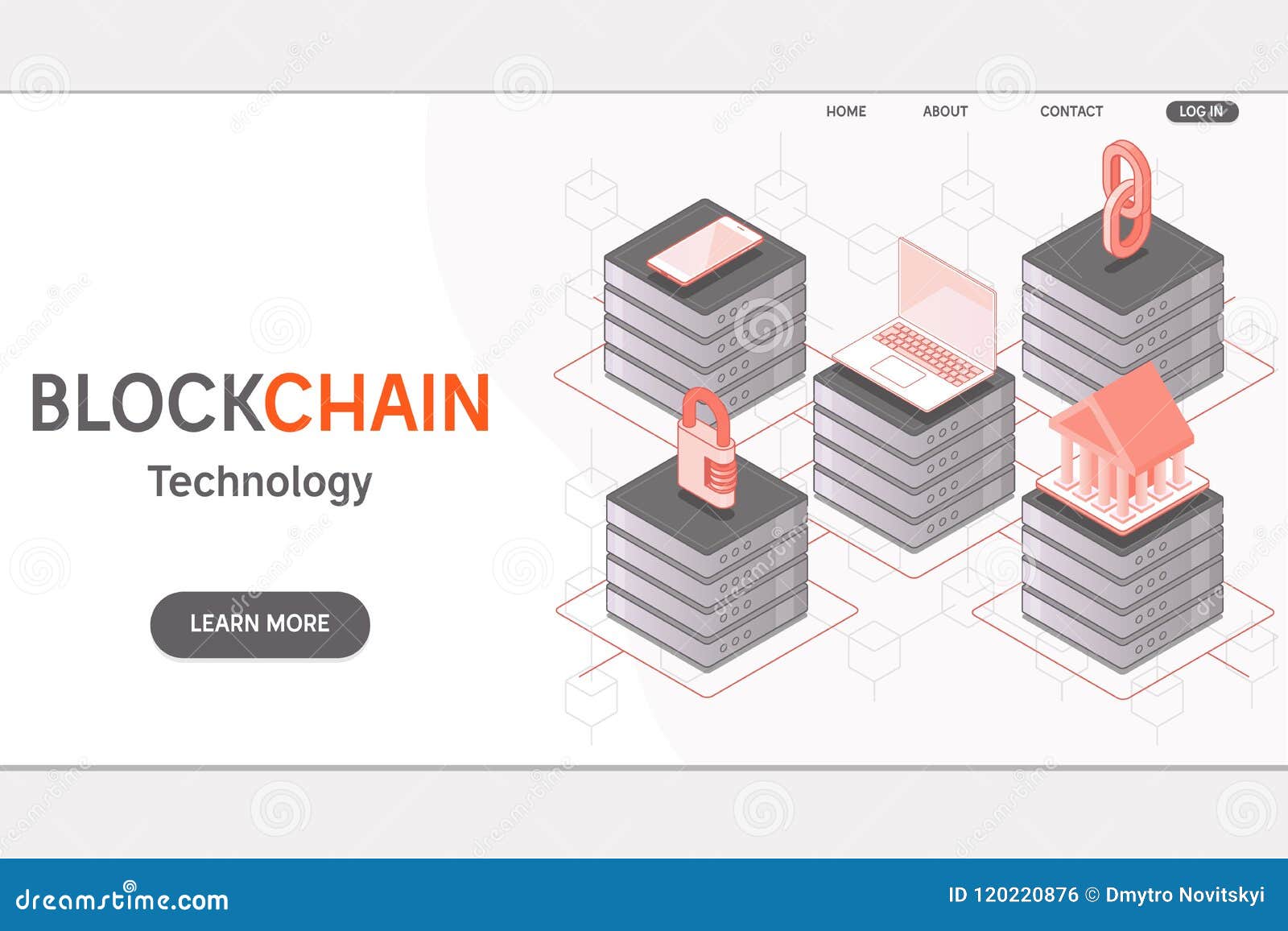 Cryptocurrency and Blockchain Isometric Concept,big Data Processing ...