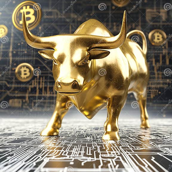 Cryptocurrency Bull Run Concept Stock Illustration - Illustration of ...