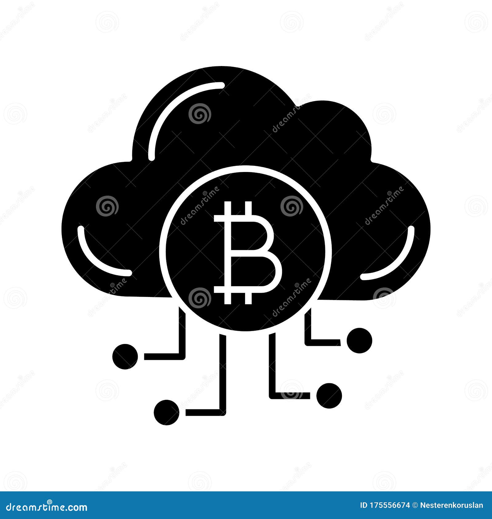 Cryptocurrency Cloud Mining Service Glyph Icon Stock Vector ...