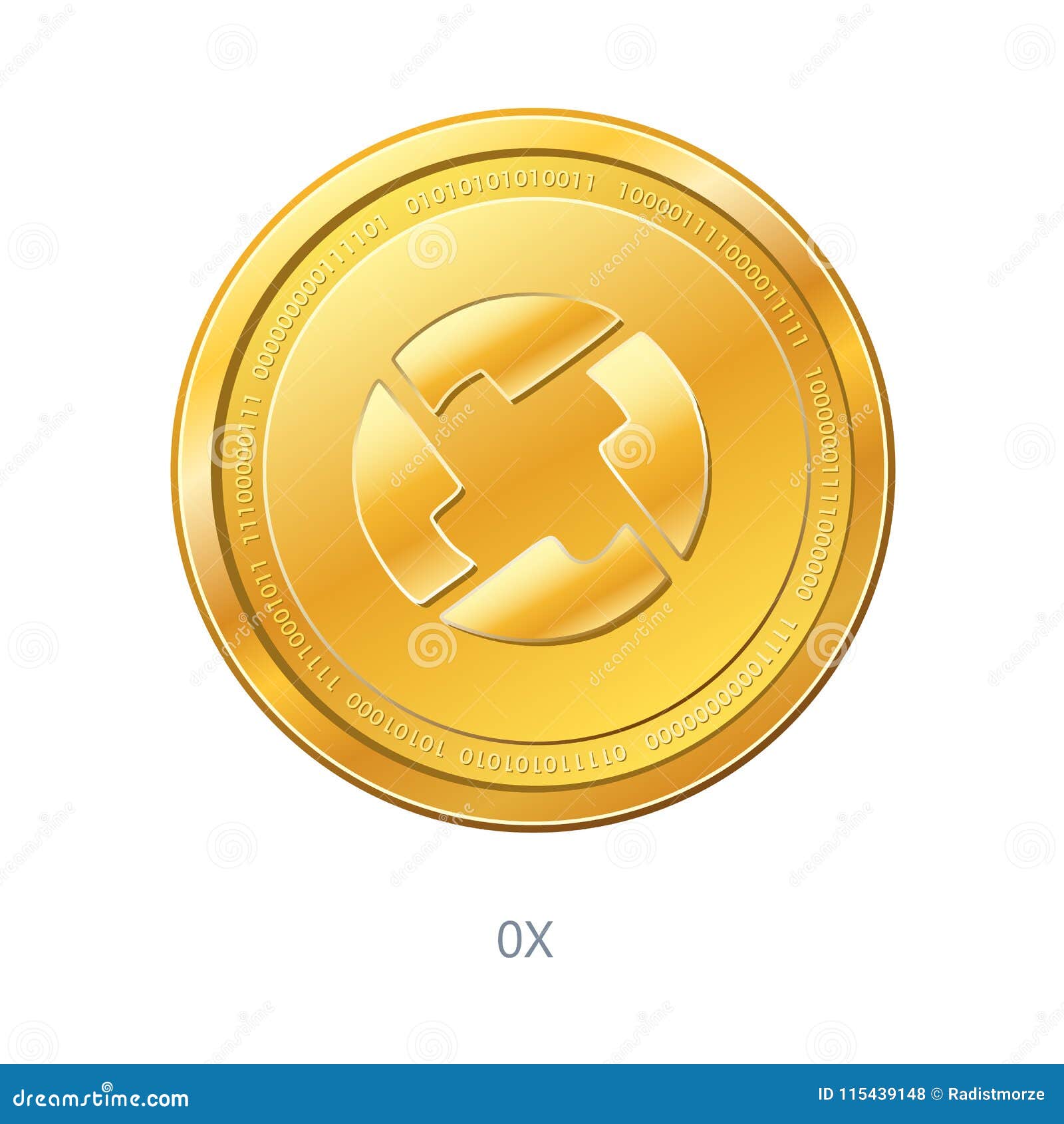 Cryptocurrency 0x coin stock illustration. Illustration of business ...