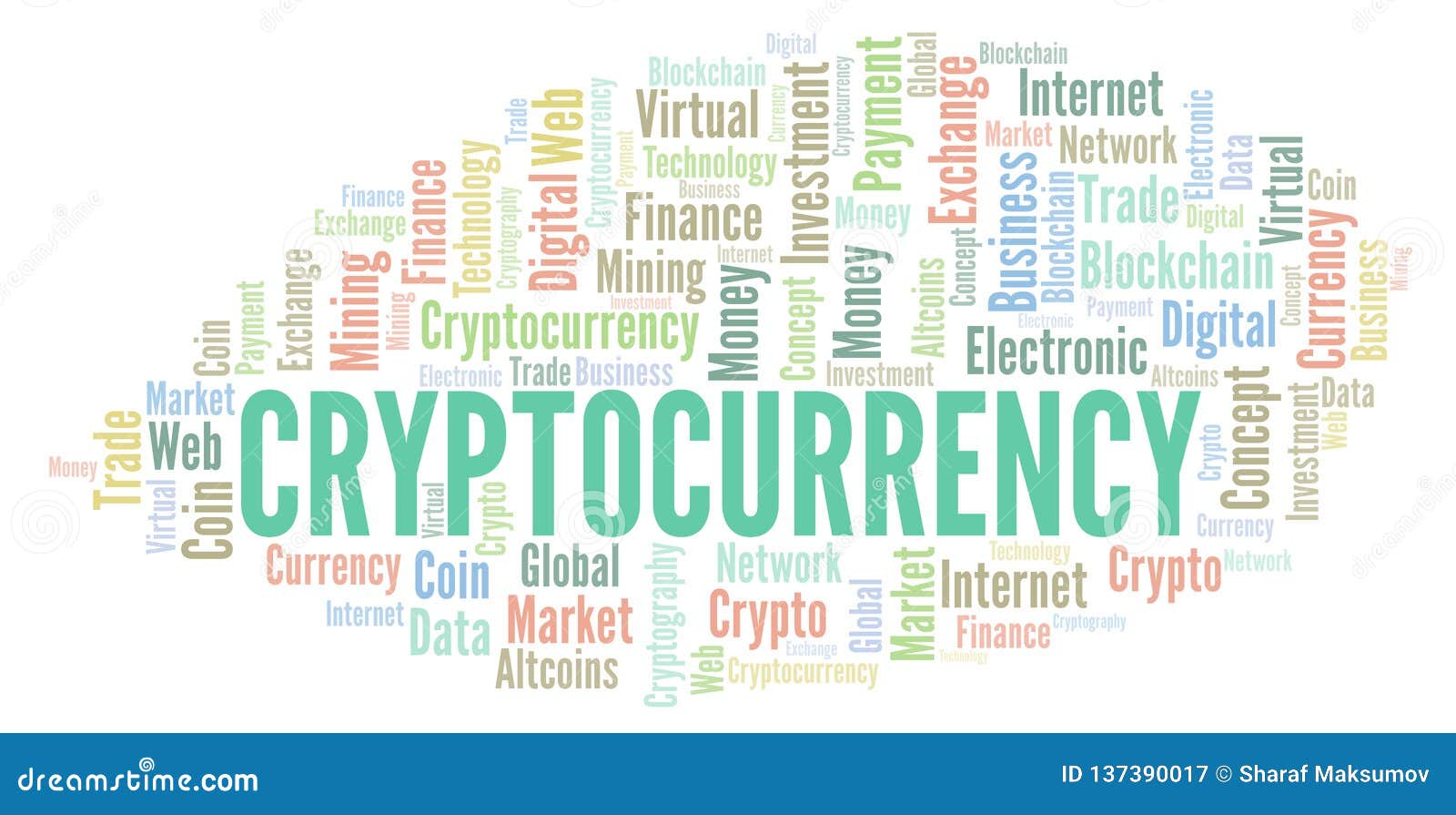 Cryptocurrency Cryptocurrency Coin Word Cloud Stock Illustration ...