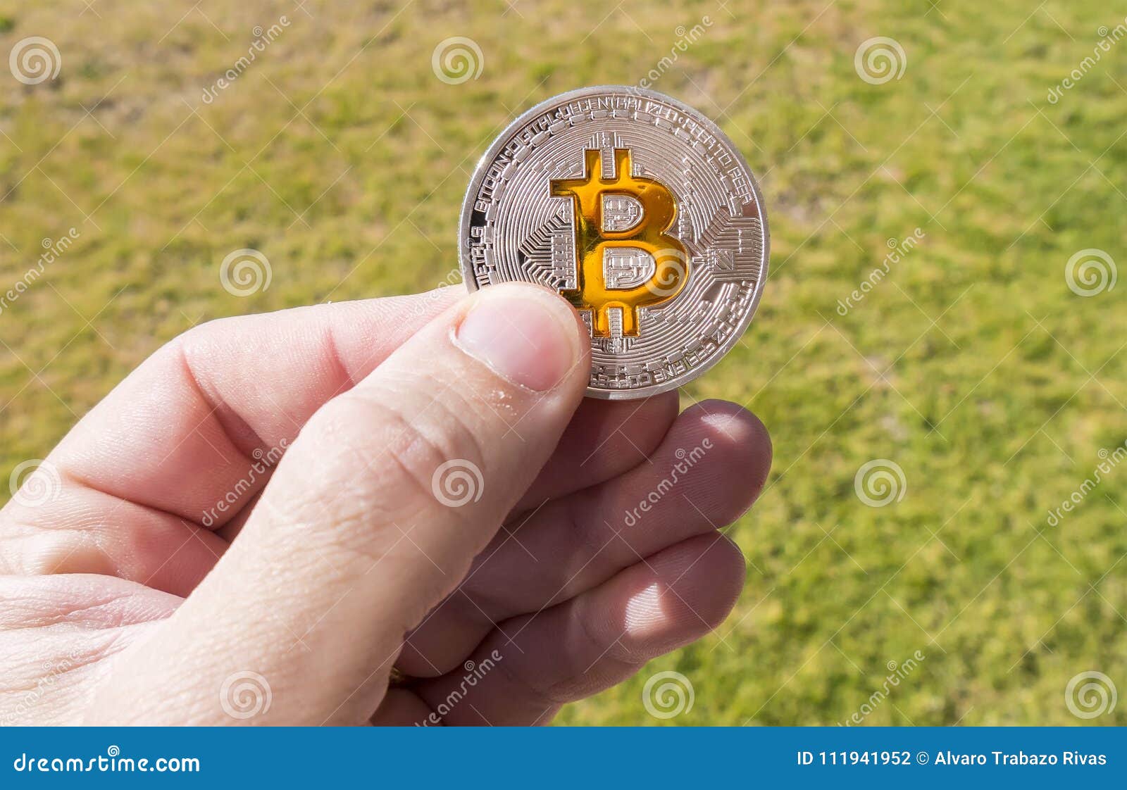 Cryptocurrency Coins in a Hand; Bitcoin Stock Photo - Image of ...