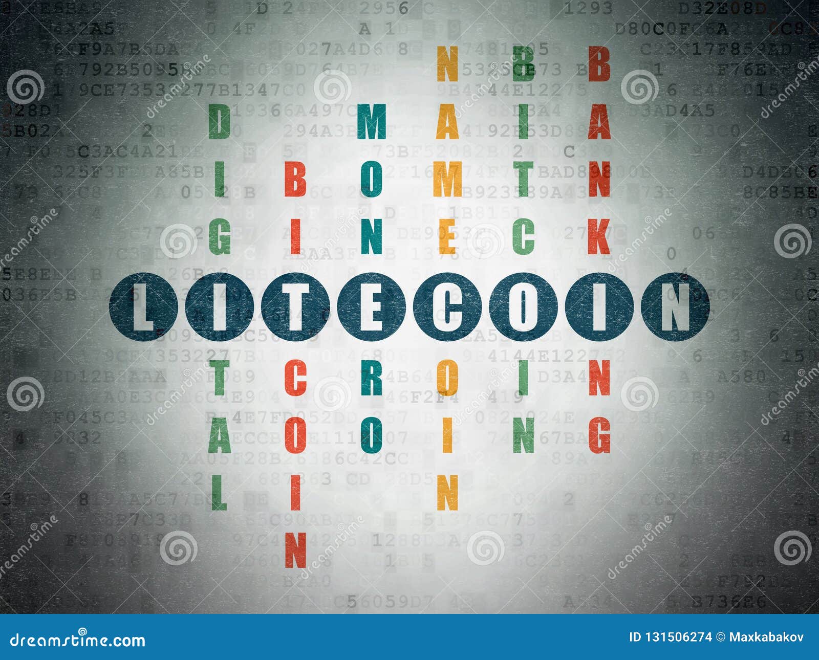 Cryptocurrency Concept: Litecoin in Crossword Puzzle Stock Illustration ...