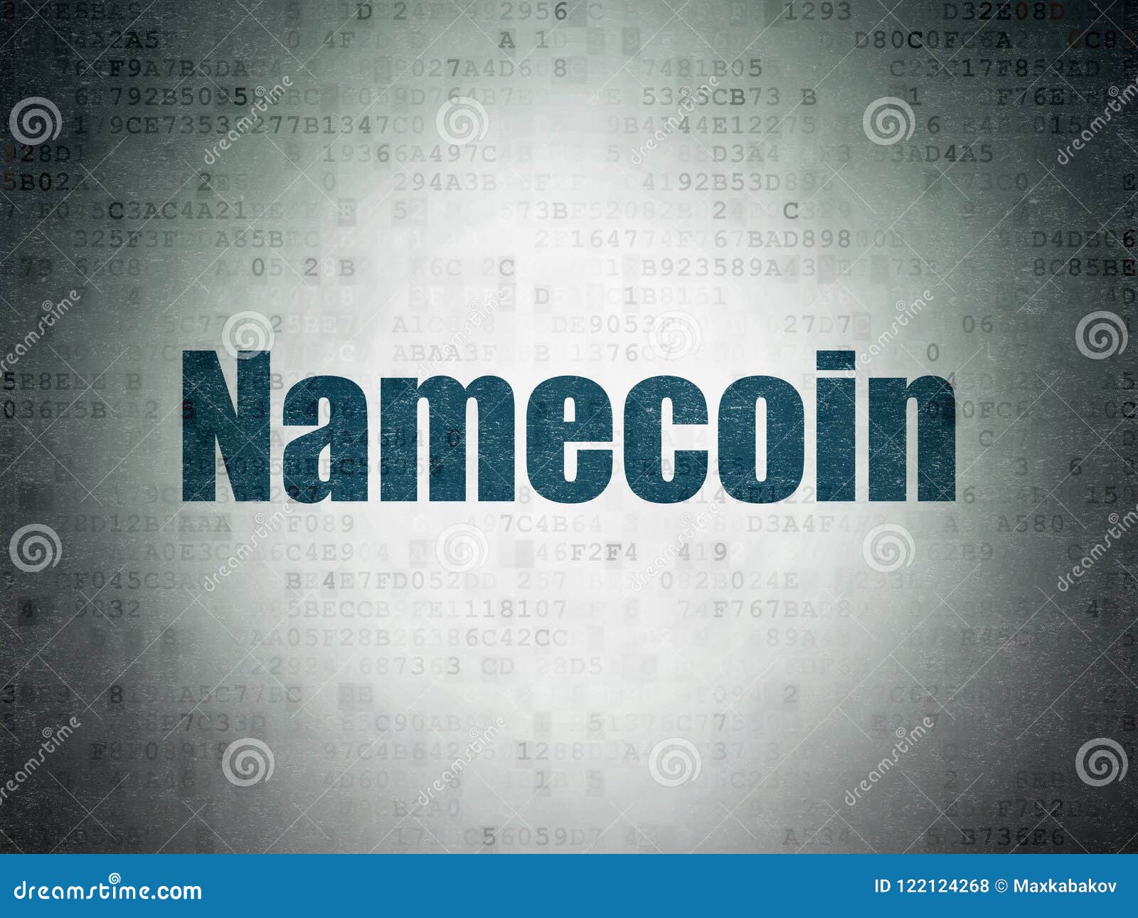 Cryptocurrency Concept: Namecoin on Digital Data Paper Background Stock ...