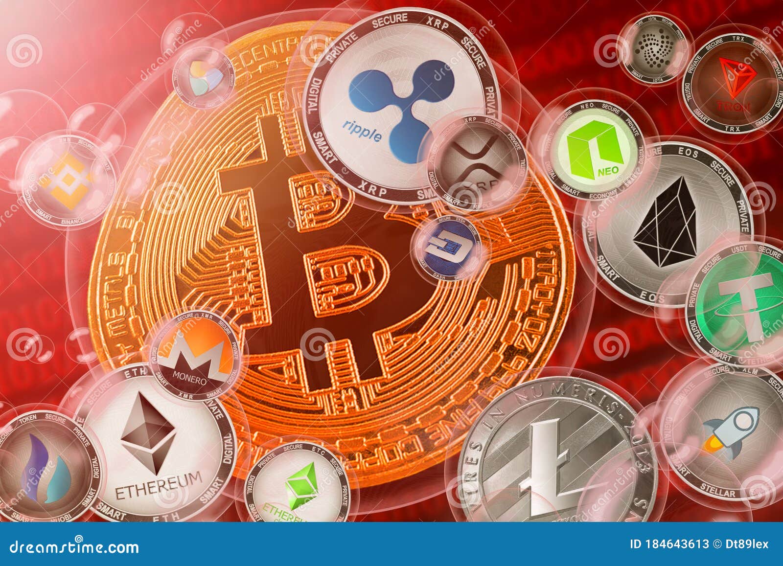 Cryptocurrency Crash; Crypto Currency Coins in a Bubbles on the Binary ... Cryptocurrency Crash; Crypto Currency Coins in a Bubbles on the Binary ...