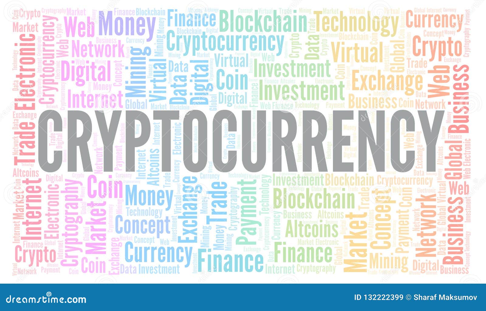 Cryptocurrency Cryptocurrency Coin Word Cloud Stock Illustration ...