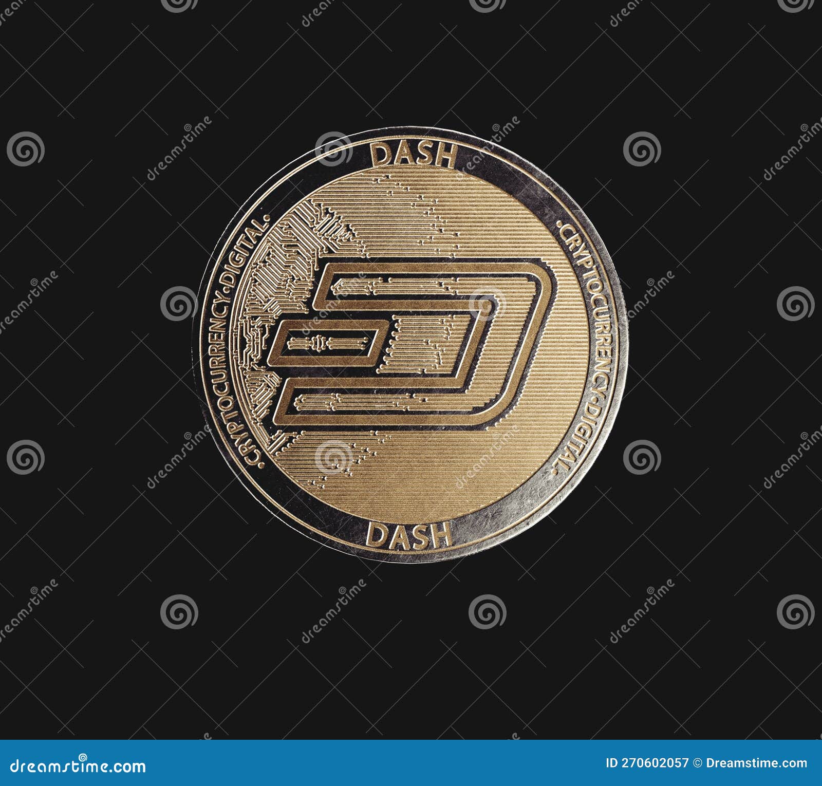Cryptocurrency Dash Coin stock illustration. Illustration of metal ...